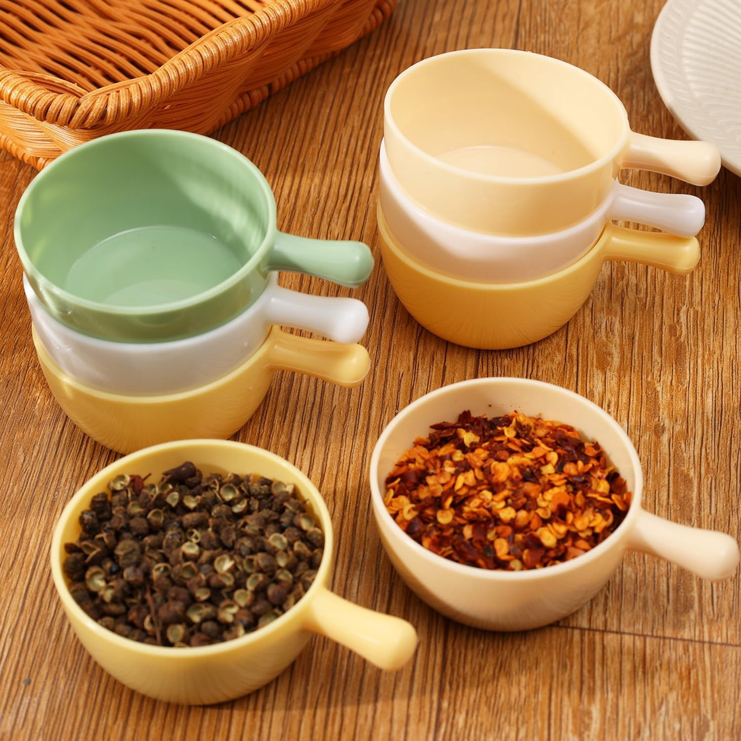 Food Grade Plastic Dipping Bowls Set of 5, Round Condiment Bowls Small ...