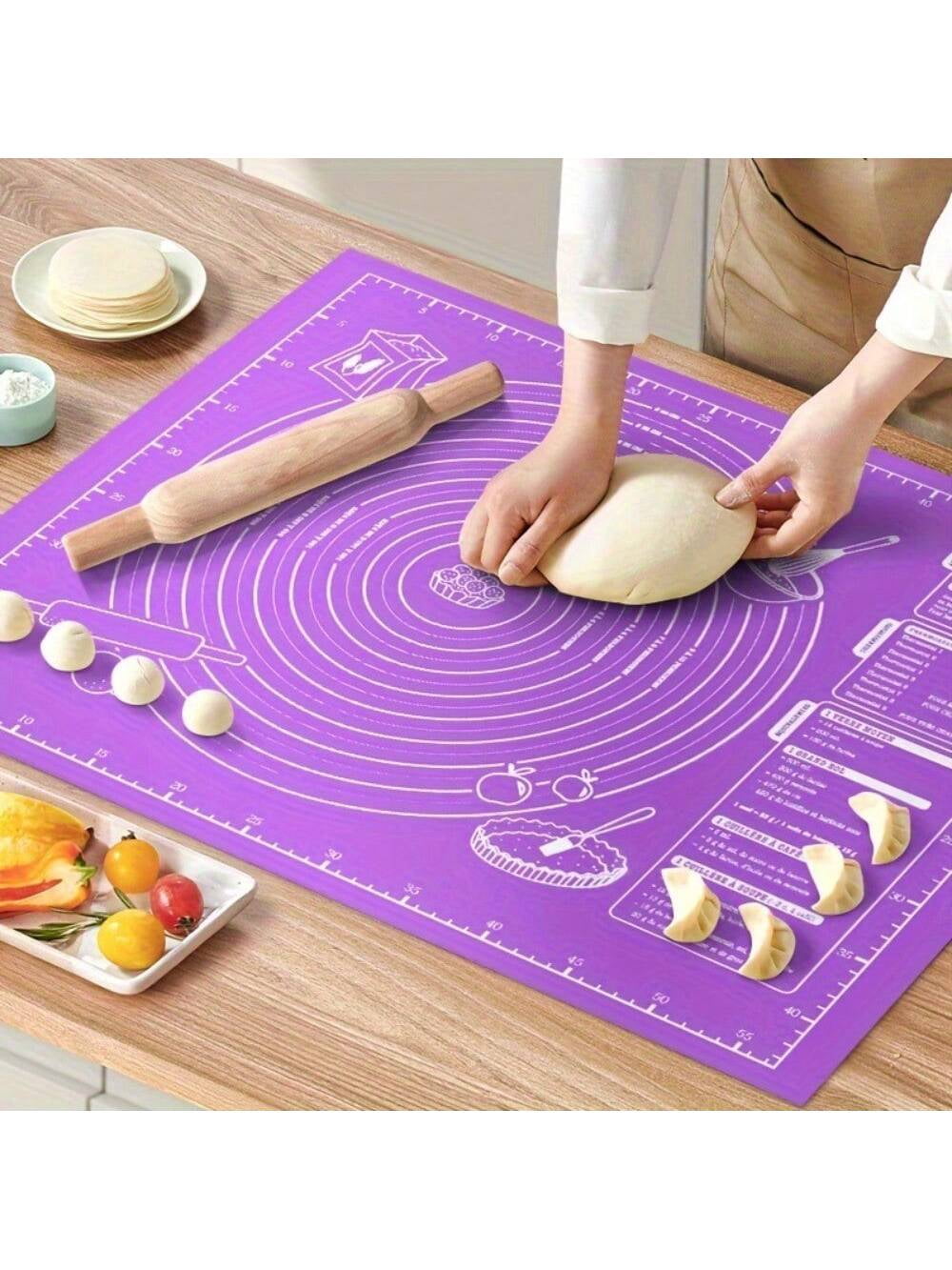Food Grade Plastic Rolling Mat With Measuring Tool Non Slip Kneading ...
