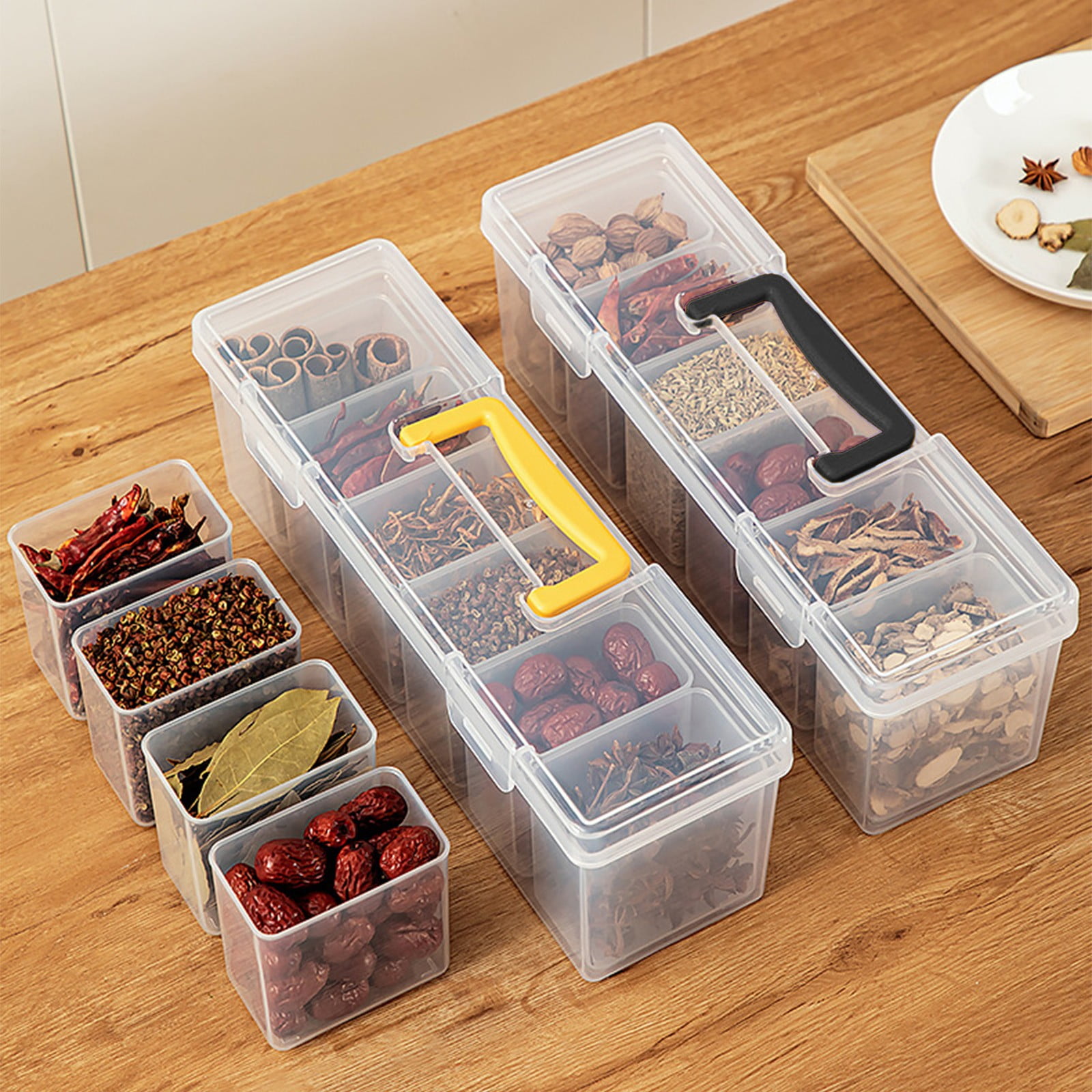 Food Grade Plastic Spice Storage Container with Handle - Kitchen ...