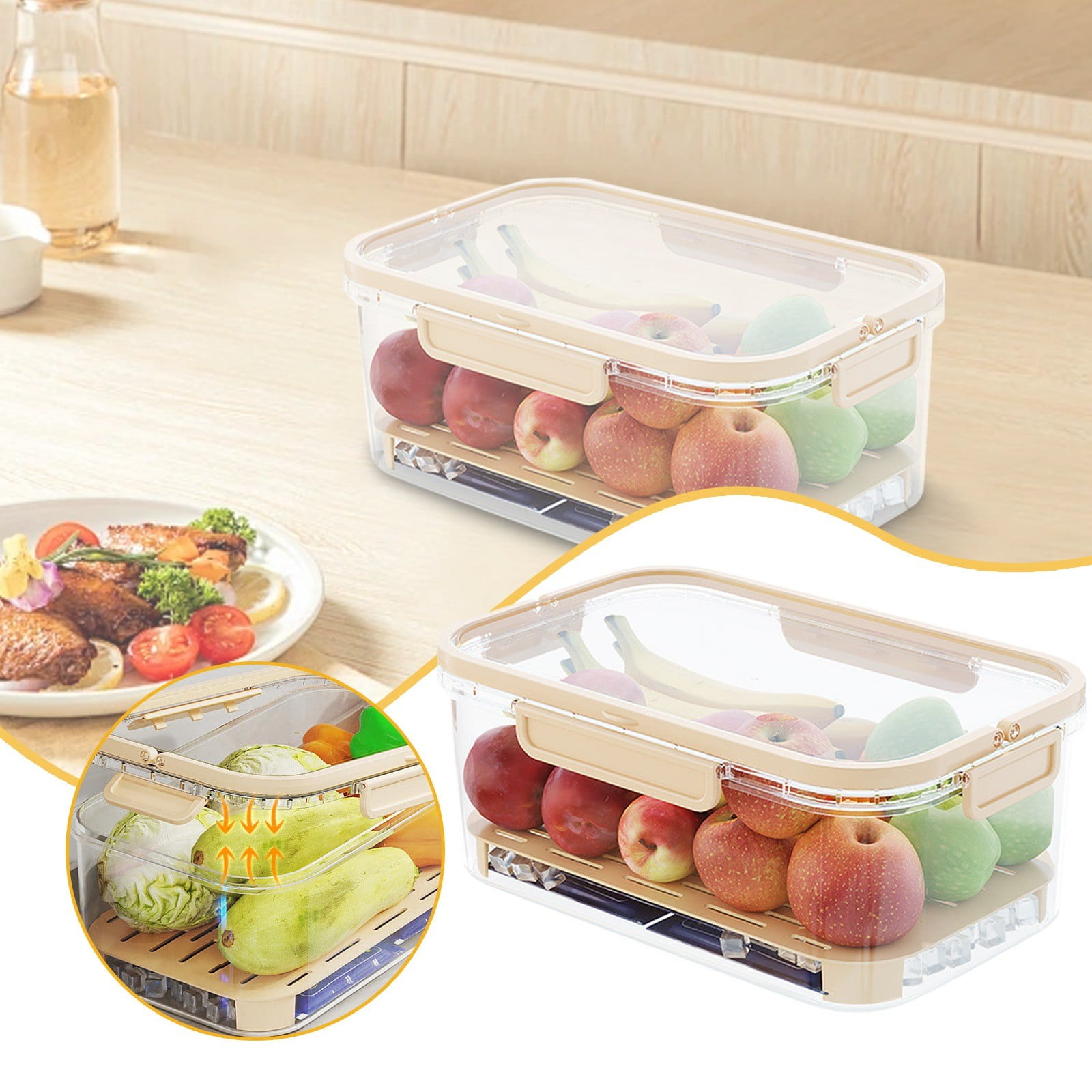 Food Grade Portable Transparent Fresh Keeping Outdoor Camping Picnic ...