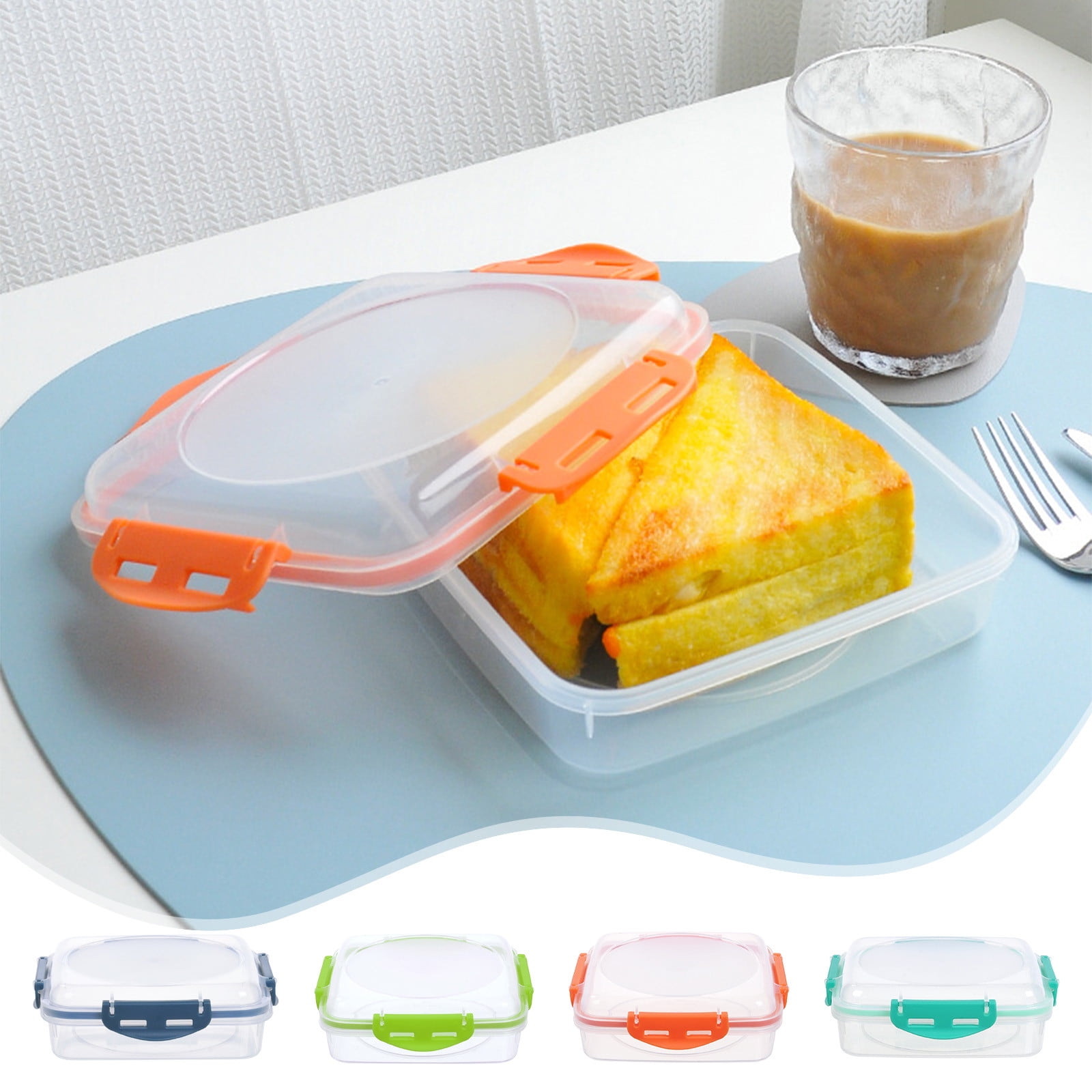 Food Grade Sandwich Box, Sealed Leakproof Meal Prep, Microwaveable ...