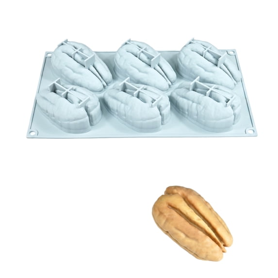 Food Grade Silicone 6 Cavity Nut Baking Mold for Chocolate, Cakes ...