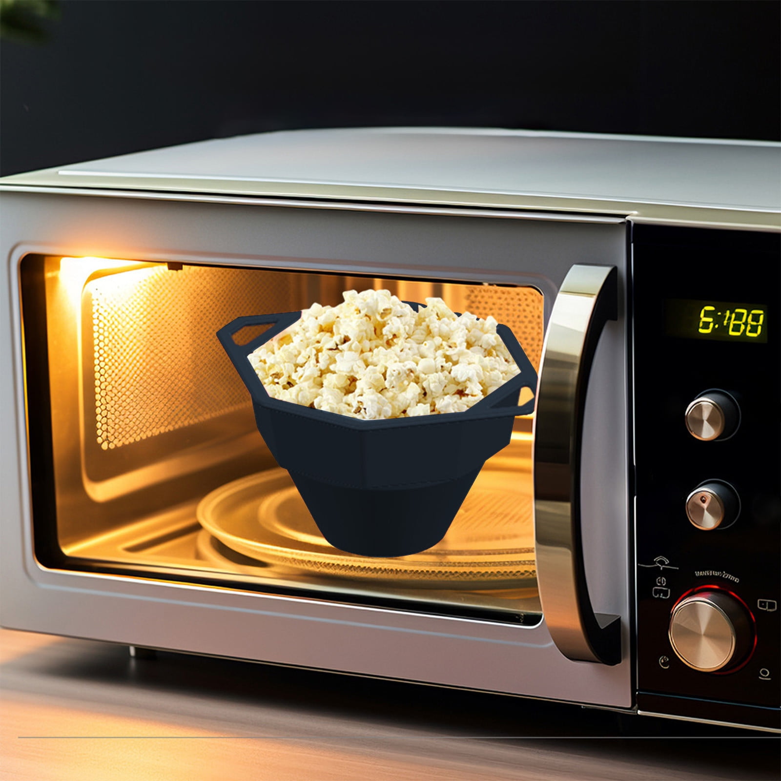 Food Grade Silicone Popcorn Bowl Microwave Safe Foldable Collapsible ...