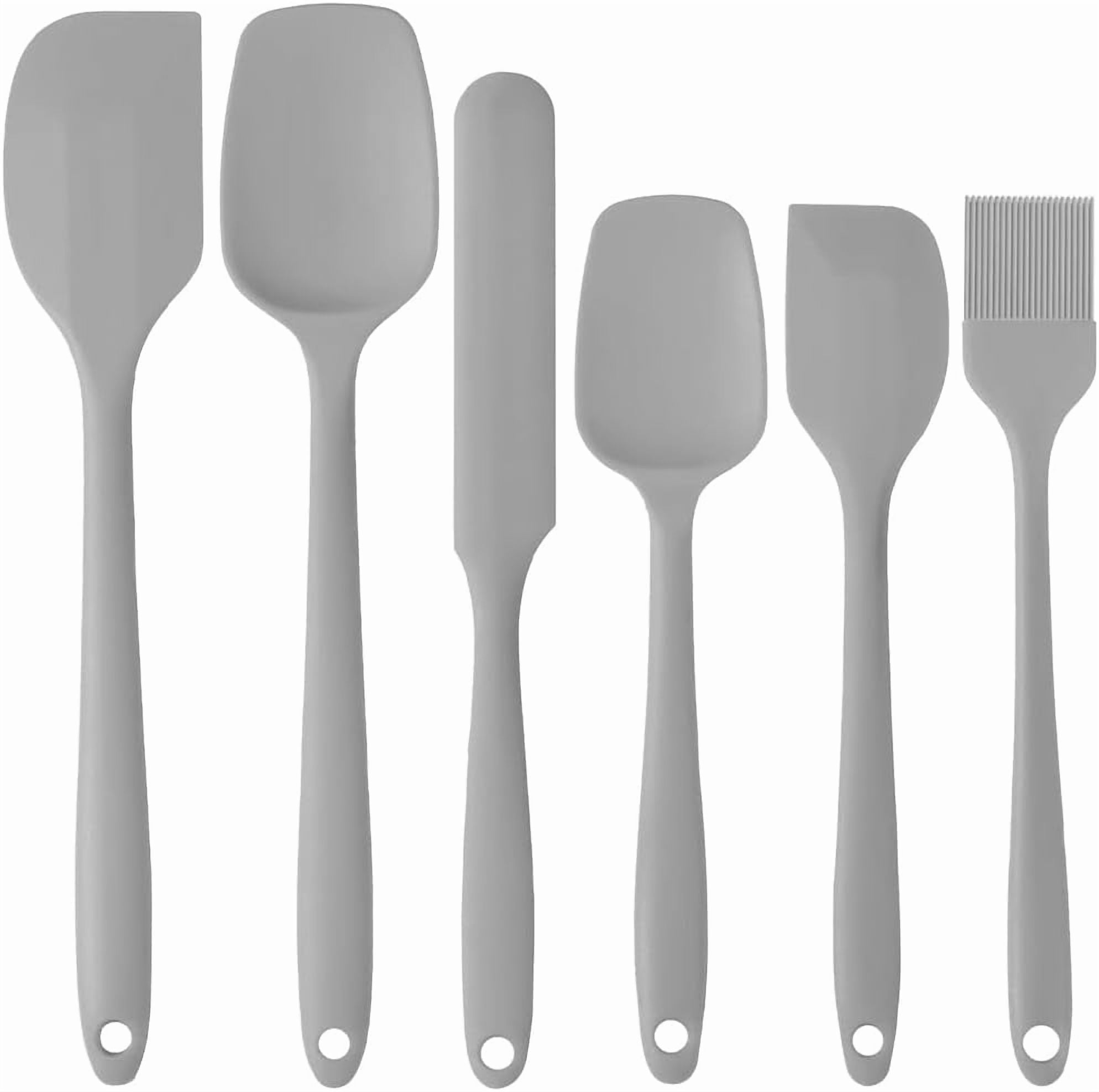 Food Grade Silicone Rubber Spatula Set, 6 Pcs BPA-Free Kitchen Cooking ...