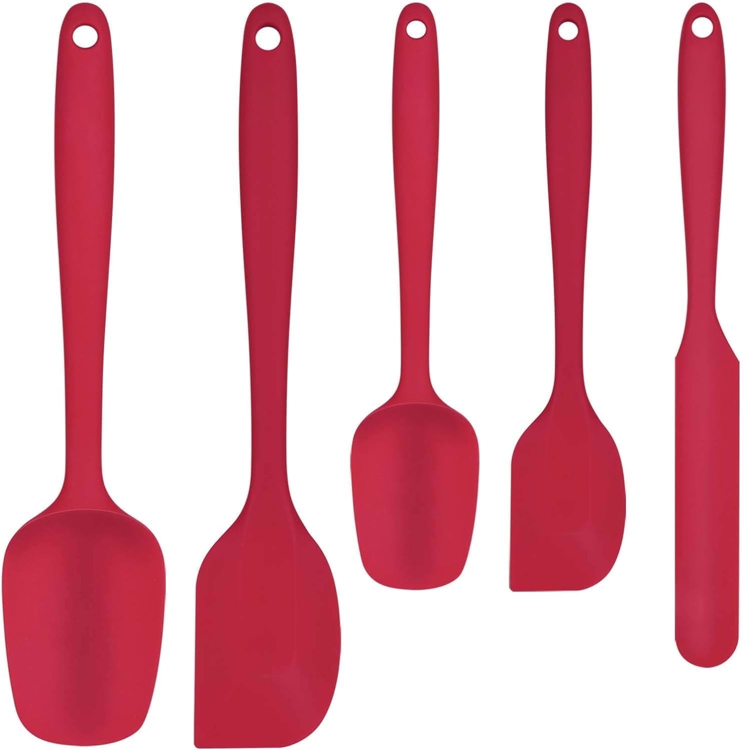 AOKIWO Silicone Spatula Utensil Set, 5 Pack, Heat Resistant BPA Free ...