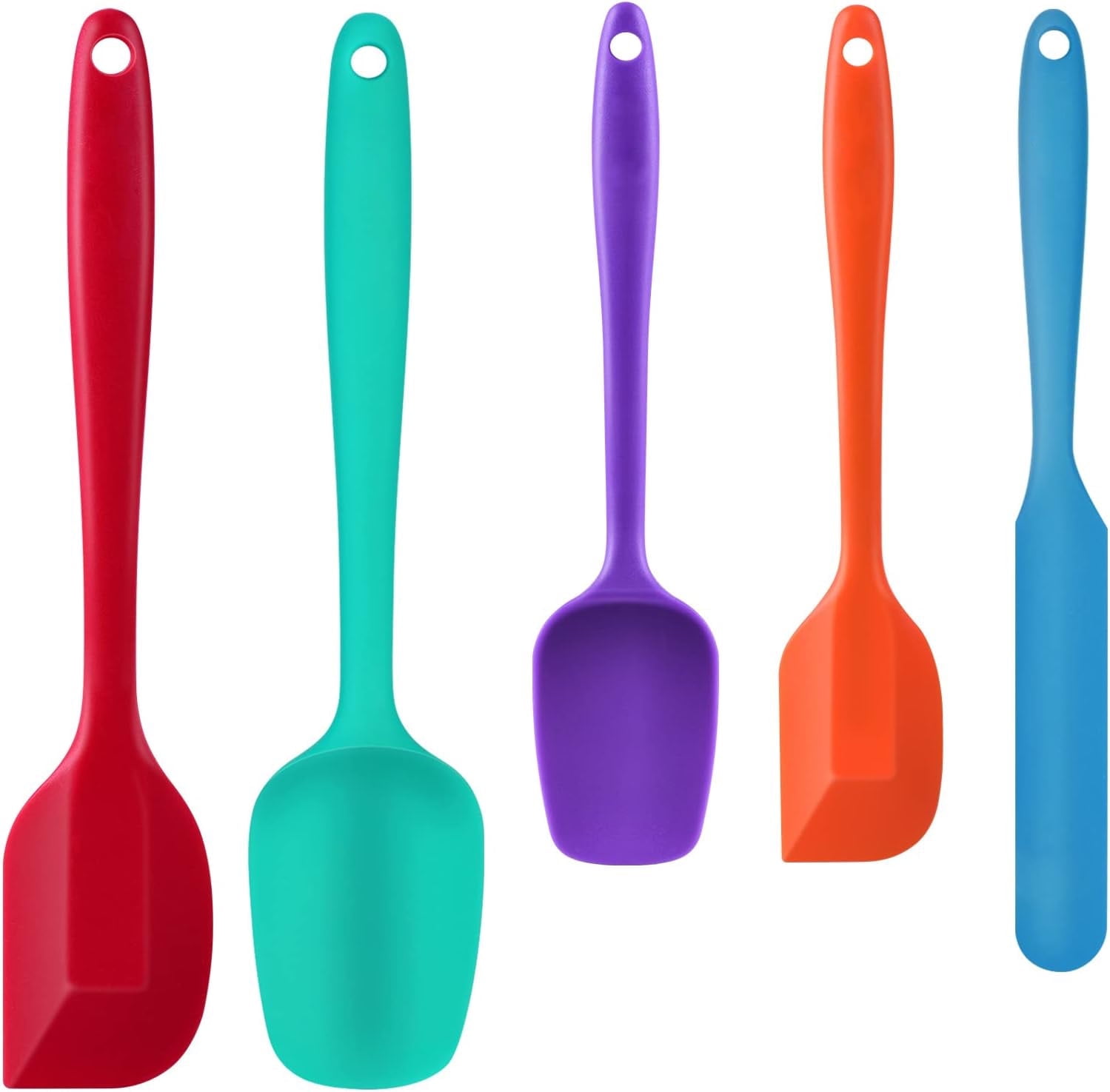 Food Grade Silicone Rubber Spatula Set, AOKIWO 5 Pcs Kithen Cooking ...
