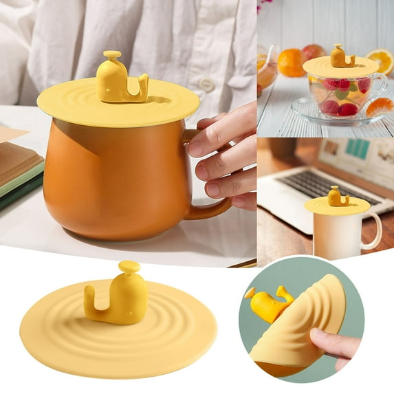 Food Grade Silicone Universal Cup Lid - Dust and Leak Proof Cover for ...
