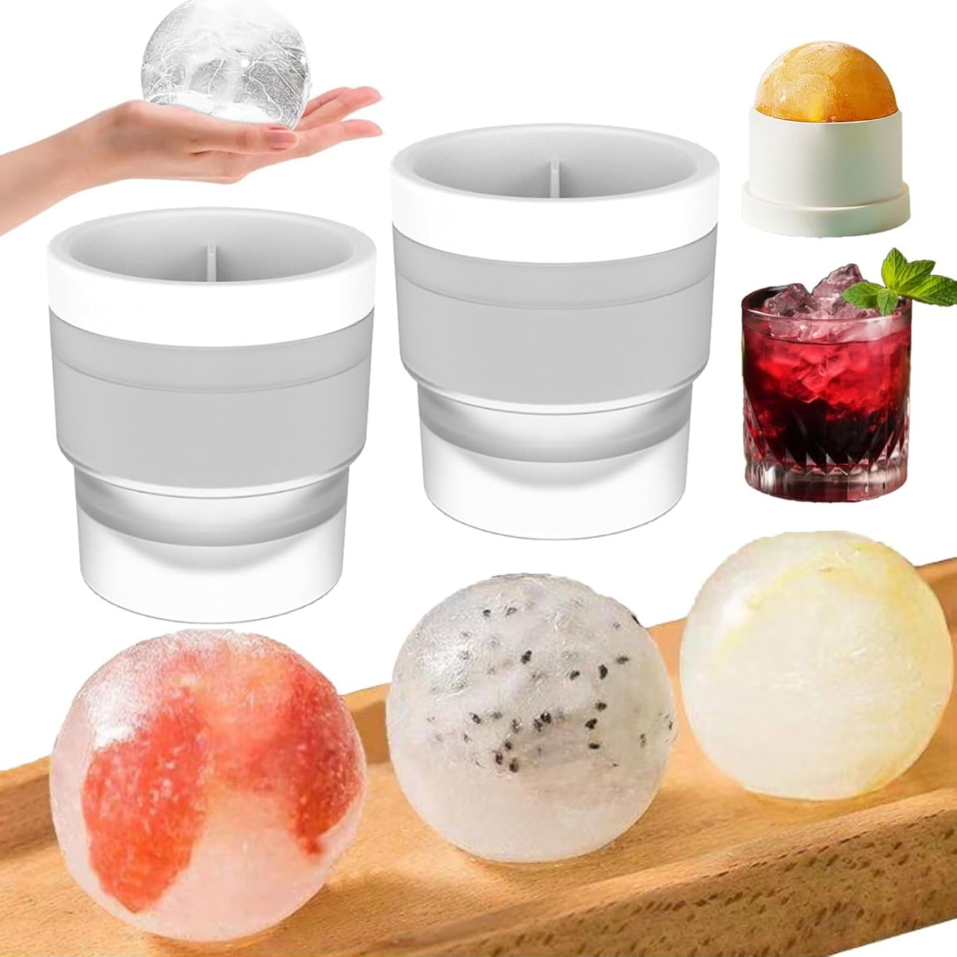 Food Grade Stackable Slow Melting DIY Ice Ball for Cocktail Whiskey ...