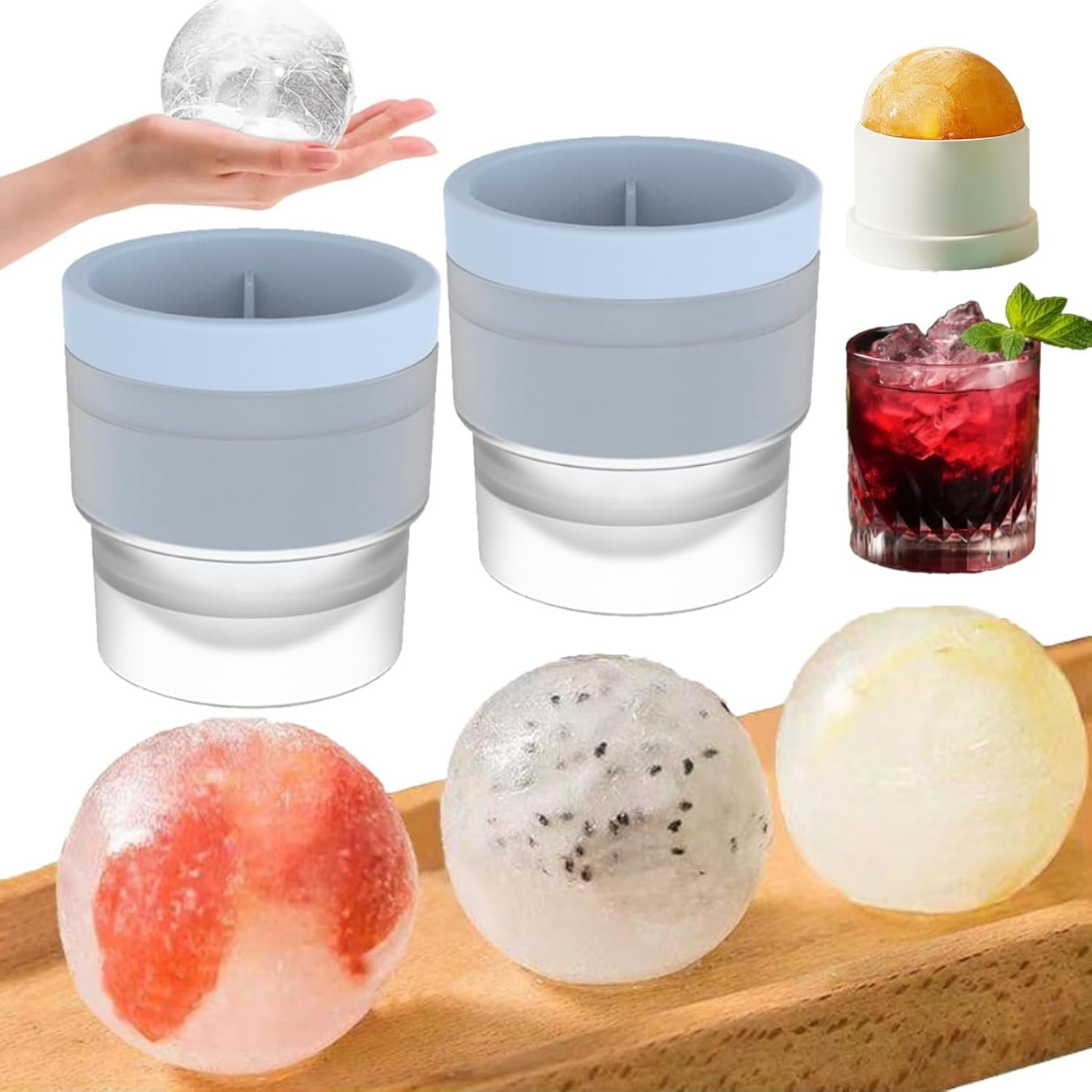 Food Grade Stackable Slow Melting DIY Ice Ball for Cocktail Whiskey ...