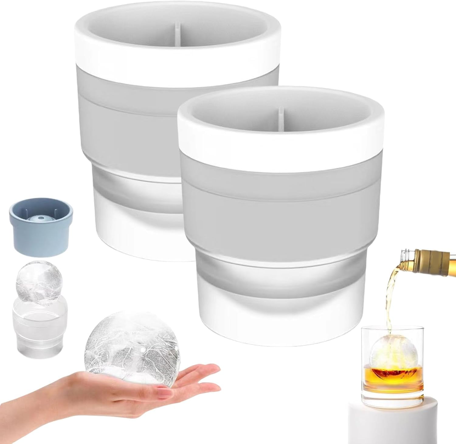Food Grade Stackable Slow Melting DIY Ice Ball for Cocktail Whiskey ...