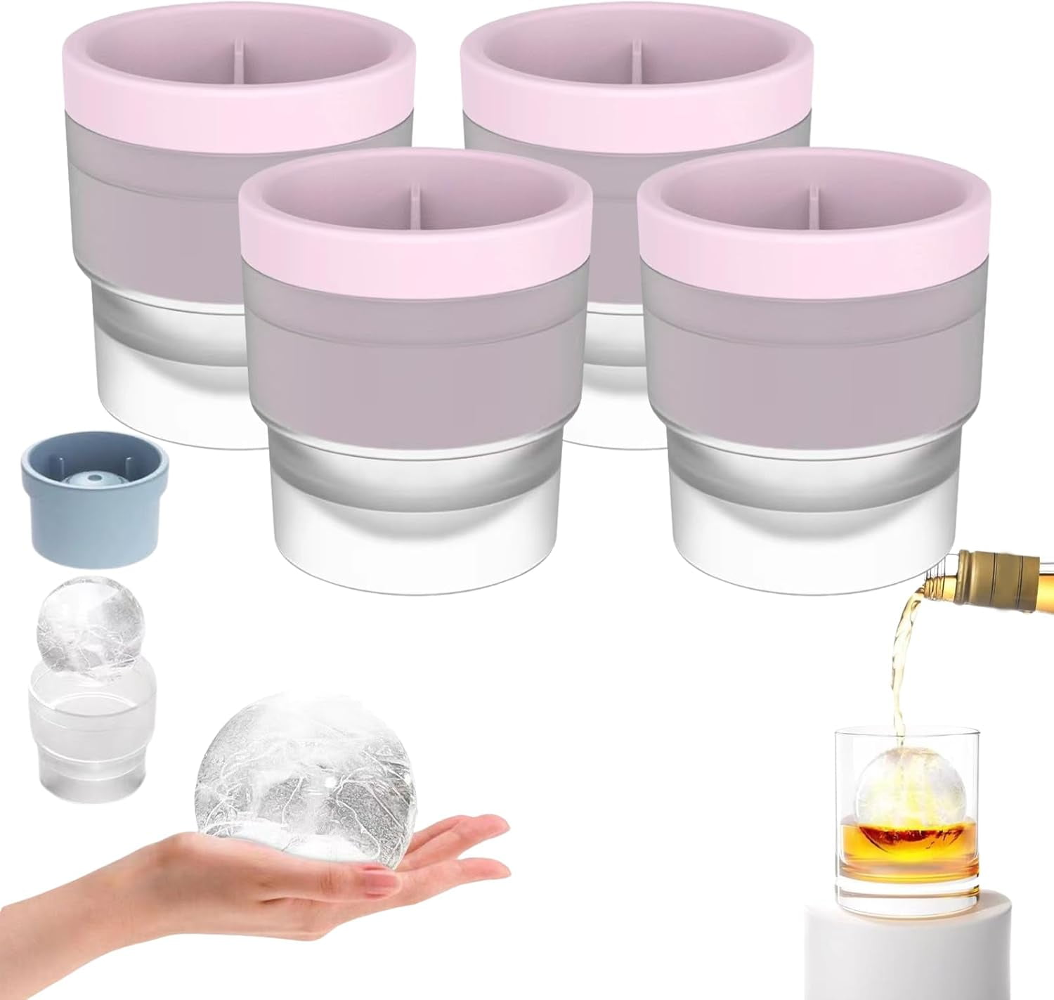 Food Grade Stackable Slow Melting DIY Ice Ball for Cocktail Whiskey ...