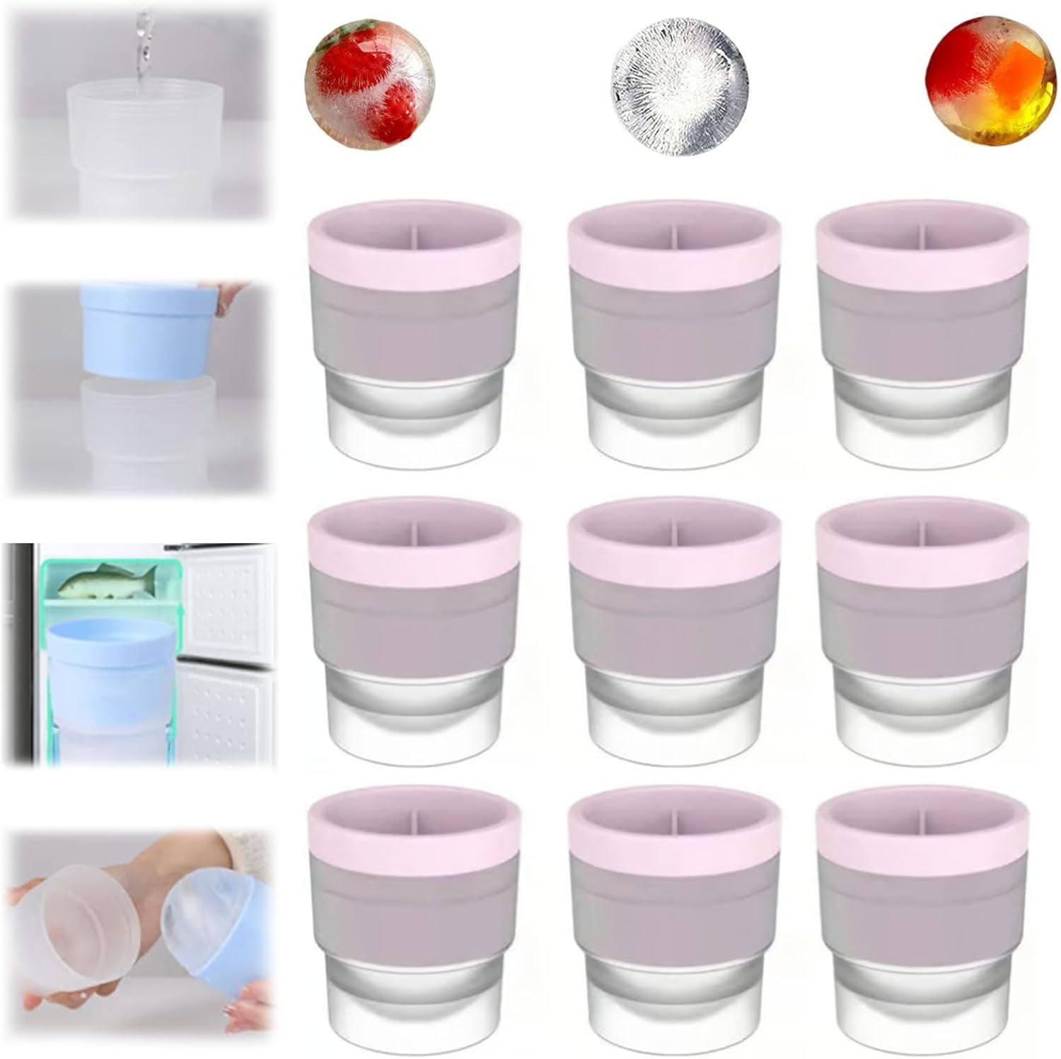 Food Grade Stackable Slow Melting DIY Ice Ball For Cocktail Whiskey (9 ...