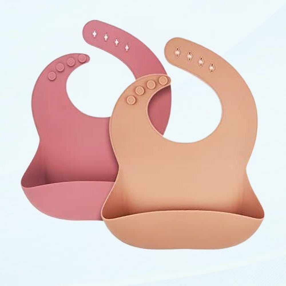 Food Grade Waterproof Silicone Baby Bib - 2pc BPA Soft Bibs for Boys ...
