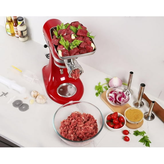 Food Grinder Attachment for Mixers, Stainless Steel Dishwasher Safe ...