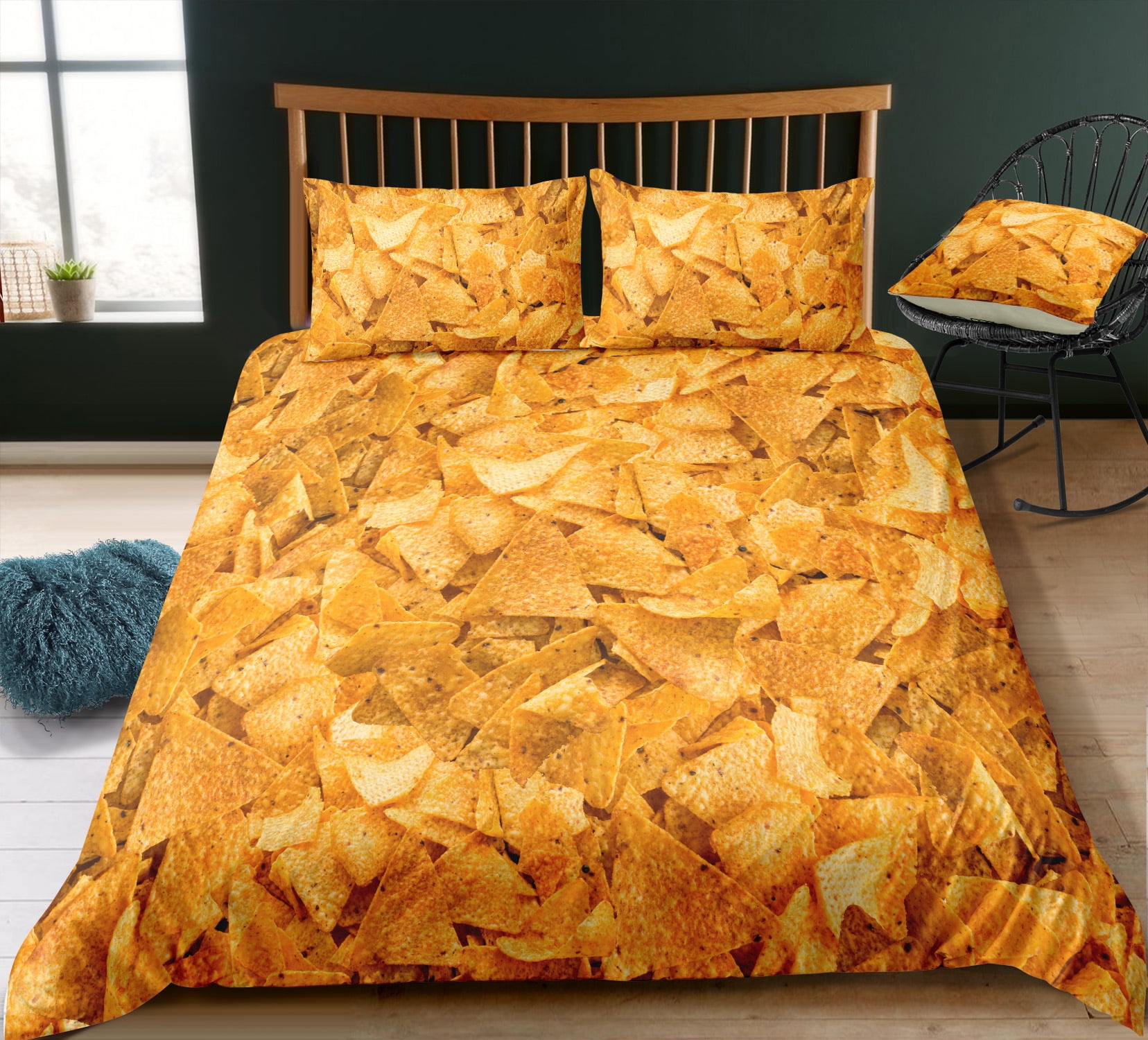 Food Hamburger Print Duvet Cover Set King/ Size Fast Food Bedding Set ...