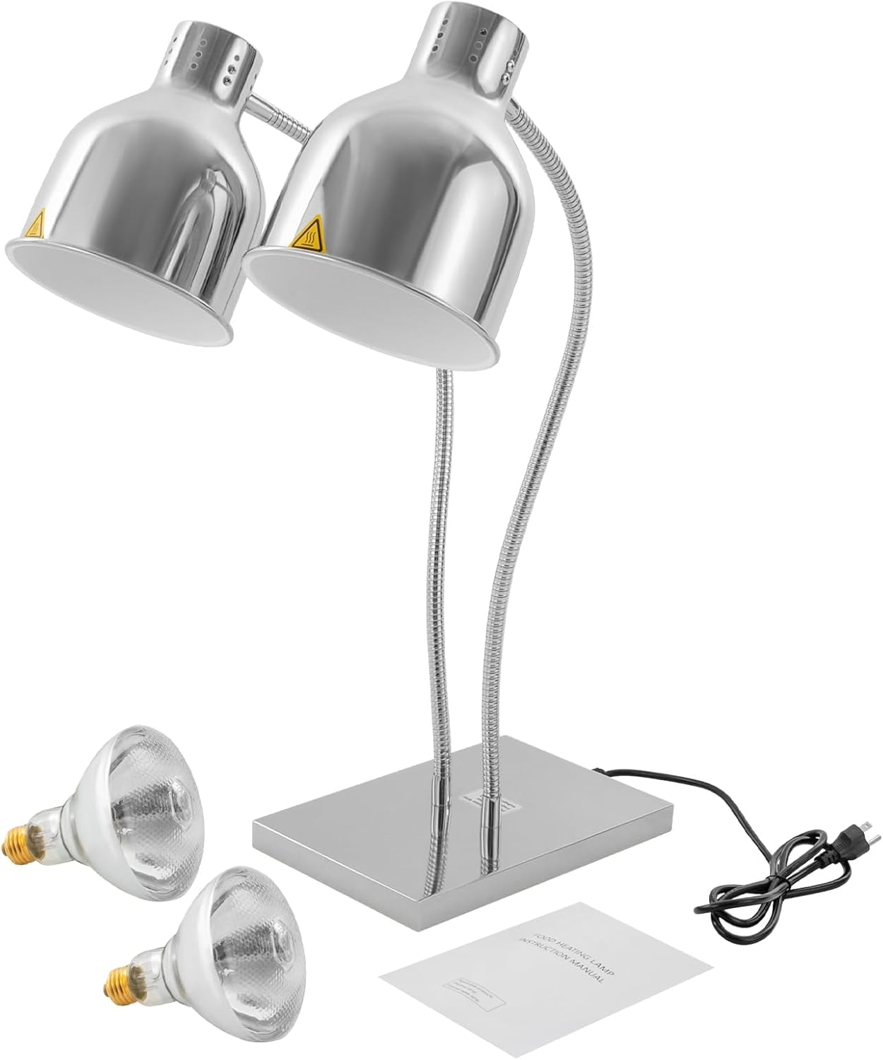 Food Heat Lamp, 500W Commercial Food Warmer Lamp with Dual Heads ...
