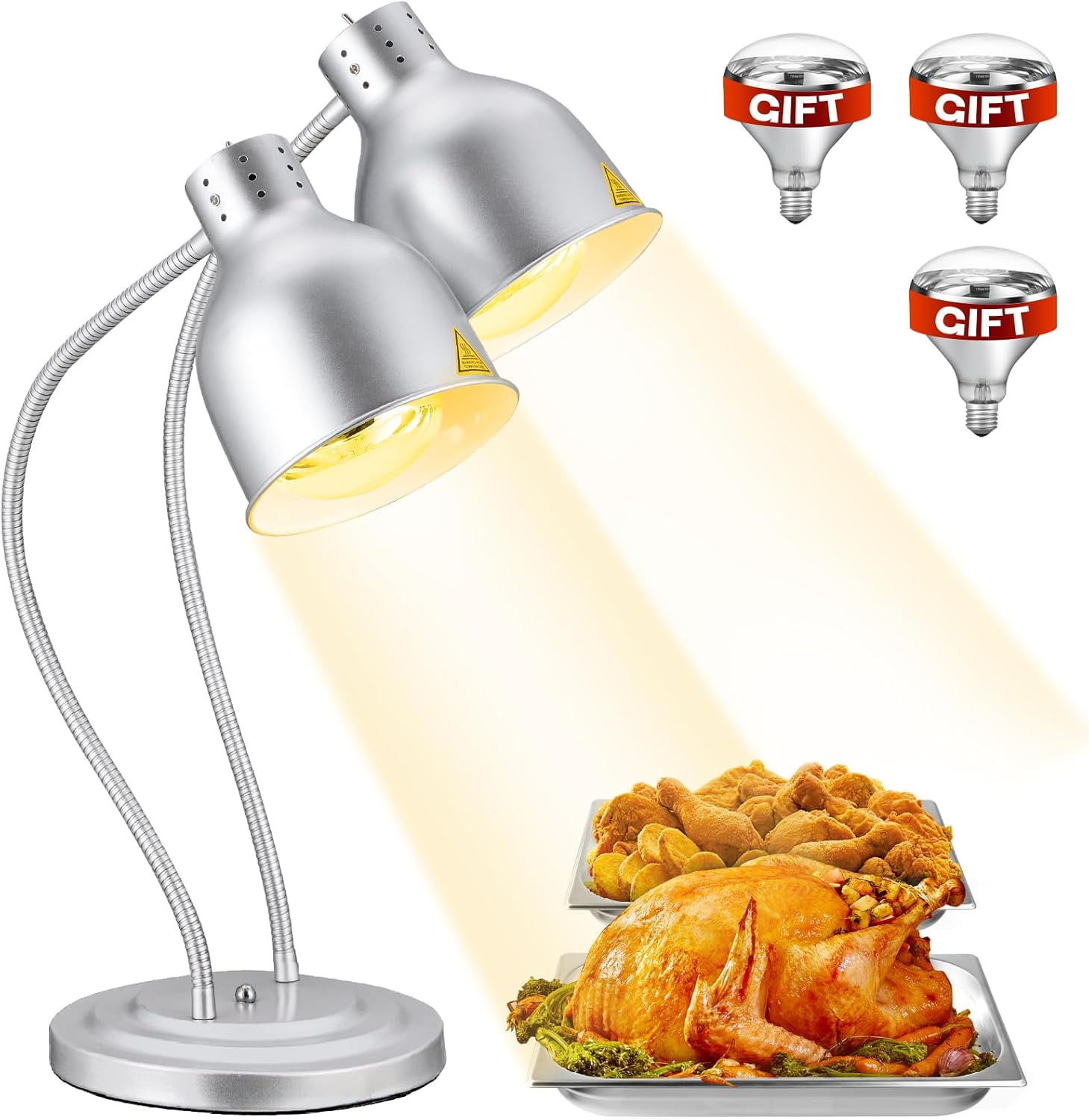 Food Heat Lamp: [Rapid-Heating Bulbs Included] [Steady Heating ...