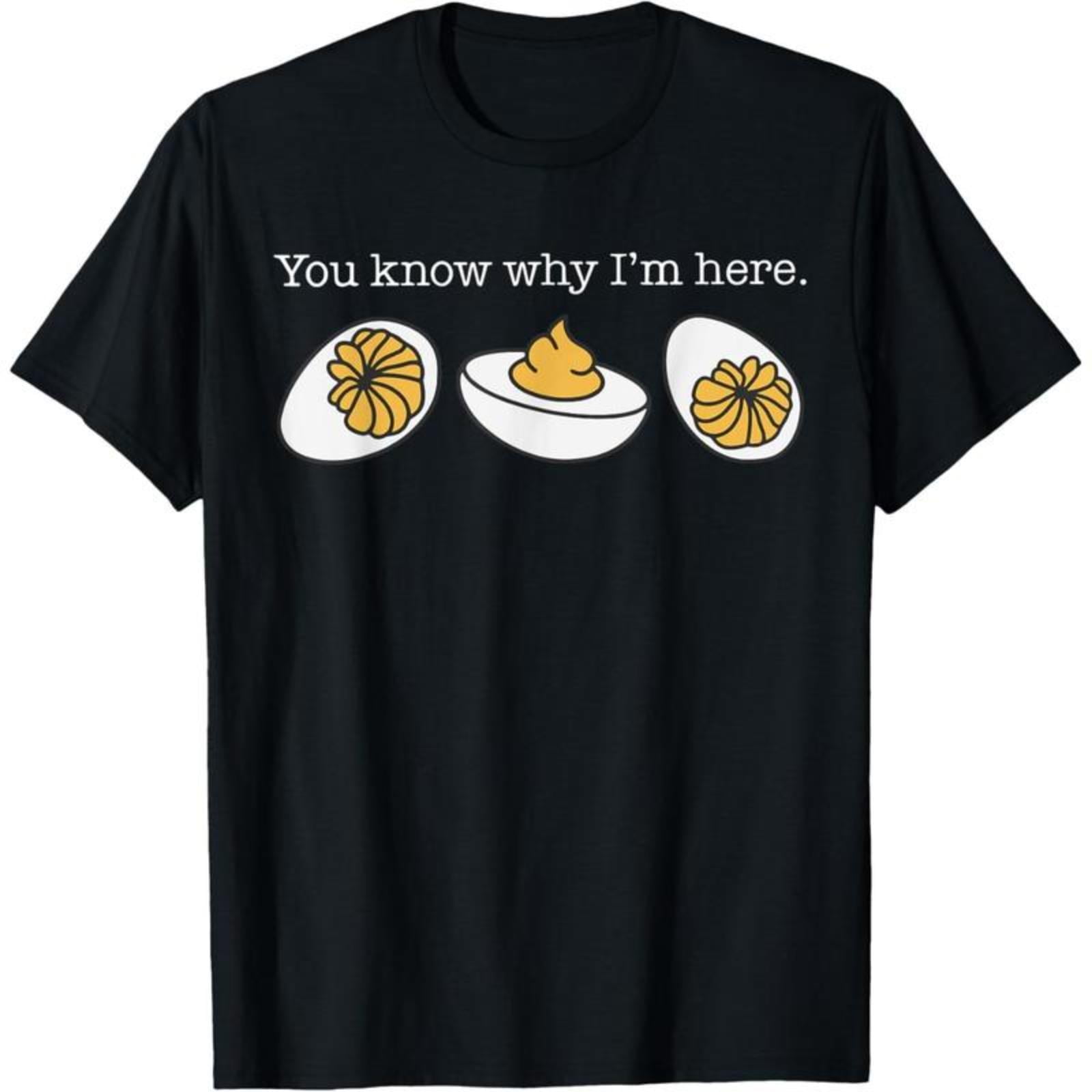 Food Humor Style Tee. Features “Deviled Eggs + Text” Design. Ideal for ...