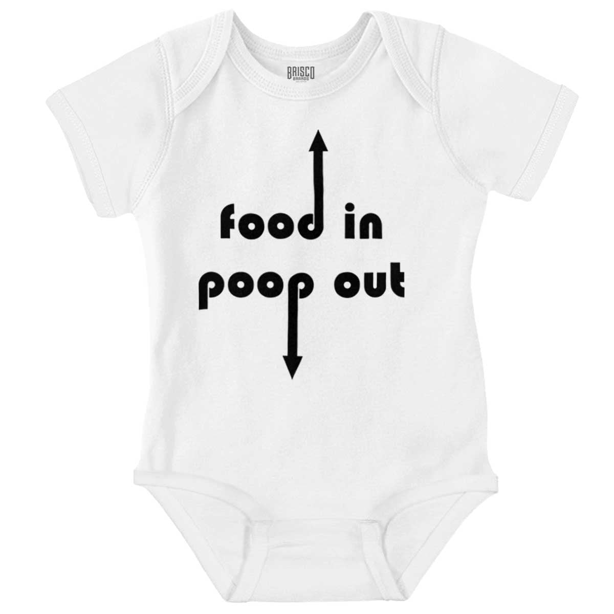 Food In Poop Out Funny Hungry Baby Romper Boys or Girls Infant Baby ...