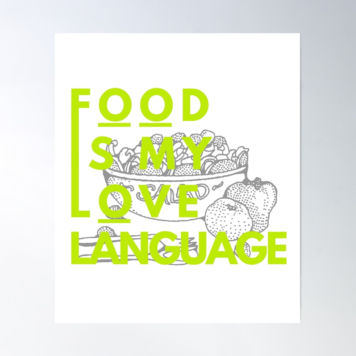 Food Is My Love Language Poster Wall Art, Modern Wall Decor For Living ...