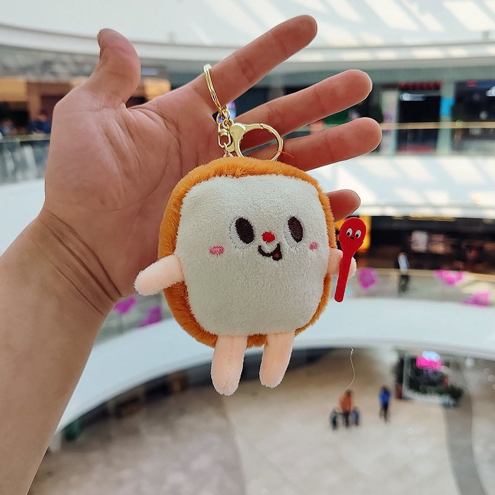 Food Keychains Plush Hamburger Fries Hot Dog Chicken Leg Toast Chips ...