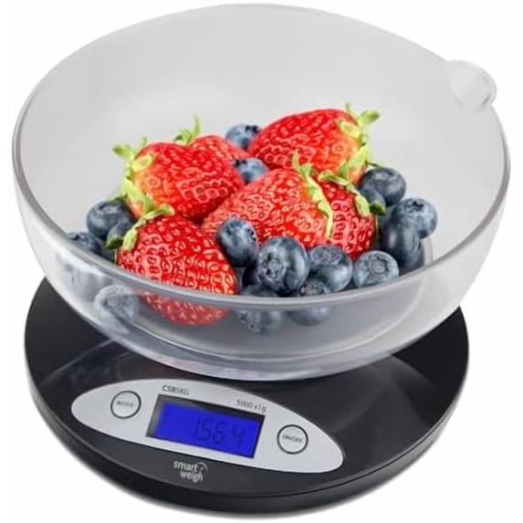 Food Kitchen Scale with Bowl,11lb x 0.1oz / 5000 x 1grams, Digital ...