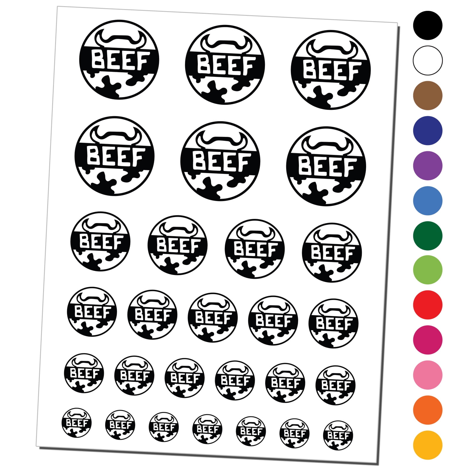 Food Label Beef Water Resistant Temporary Tattoo Set Fake Body Art ...