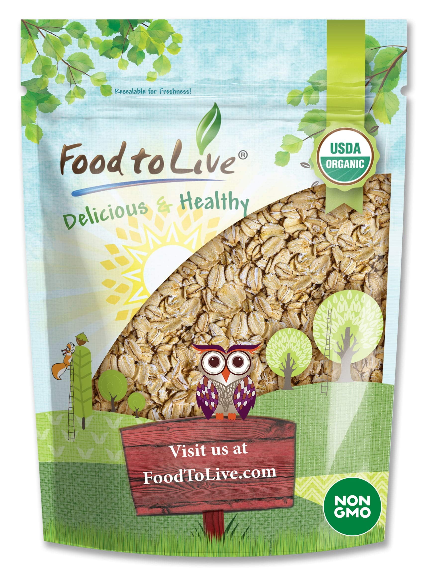 Food to Live AJH3 Organic Spelt Flakes, 1 Pound - Rolled Spelt Made ...