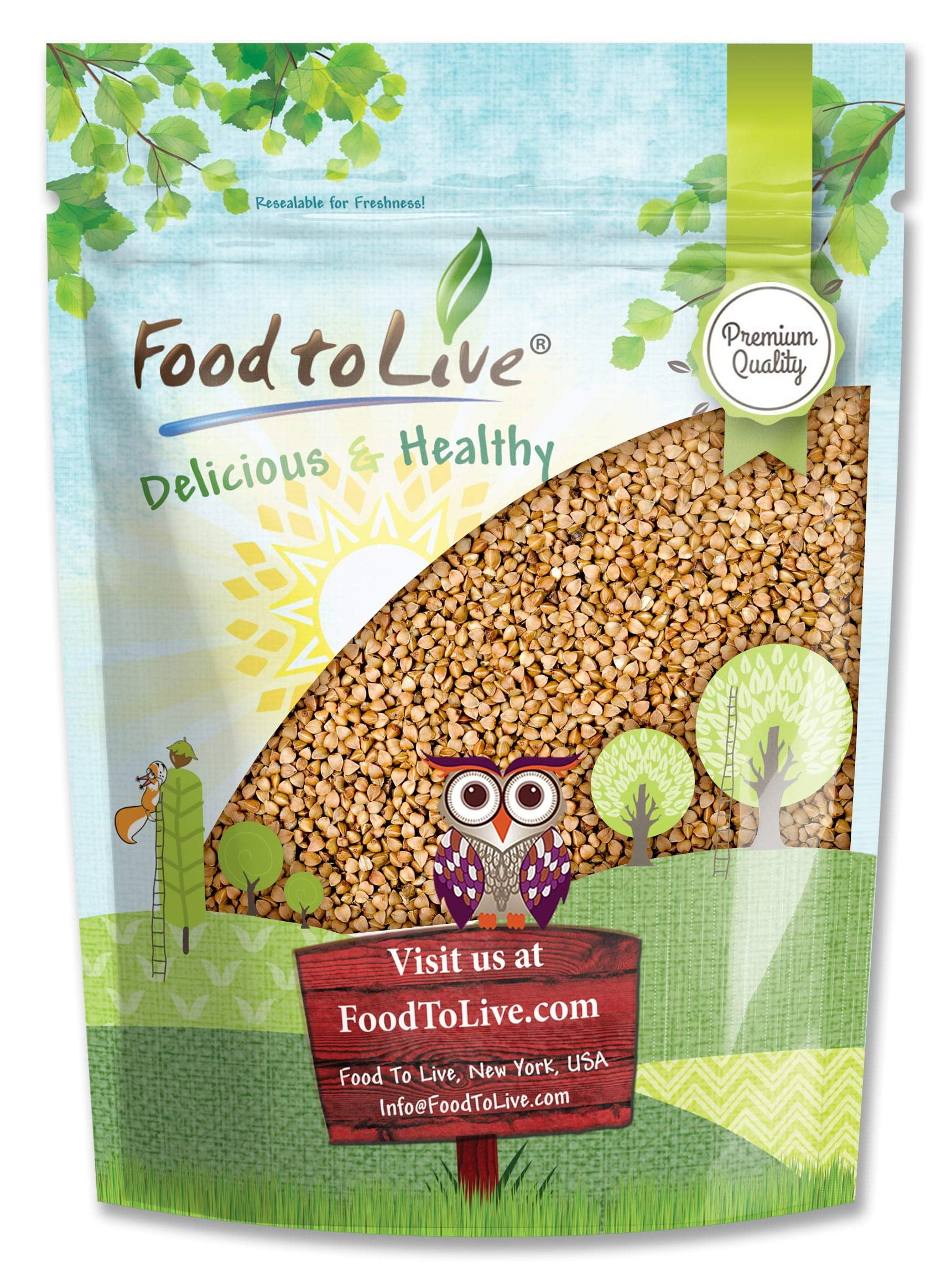 Food to Live Buckwheat SSF20 Kasha, 3 Pounds - Grechka, Toasted Whole ...