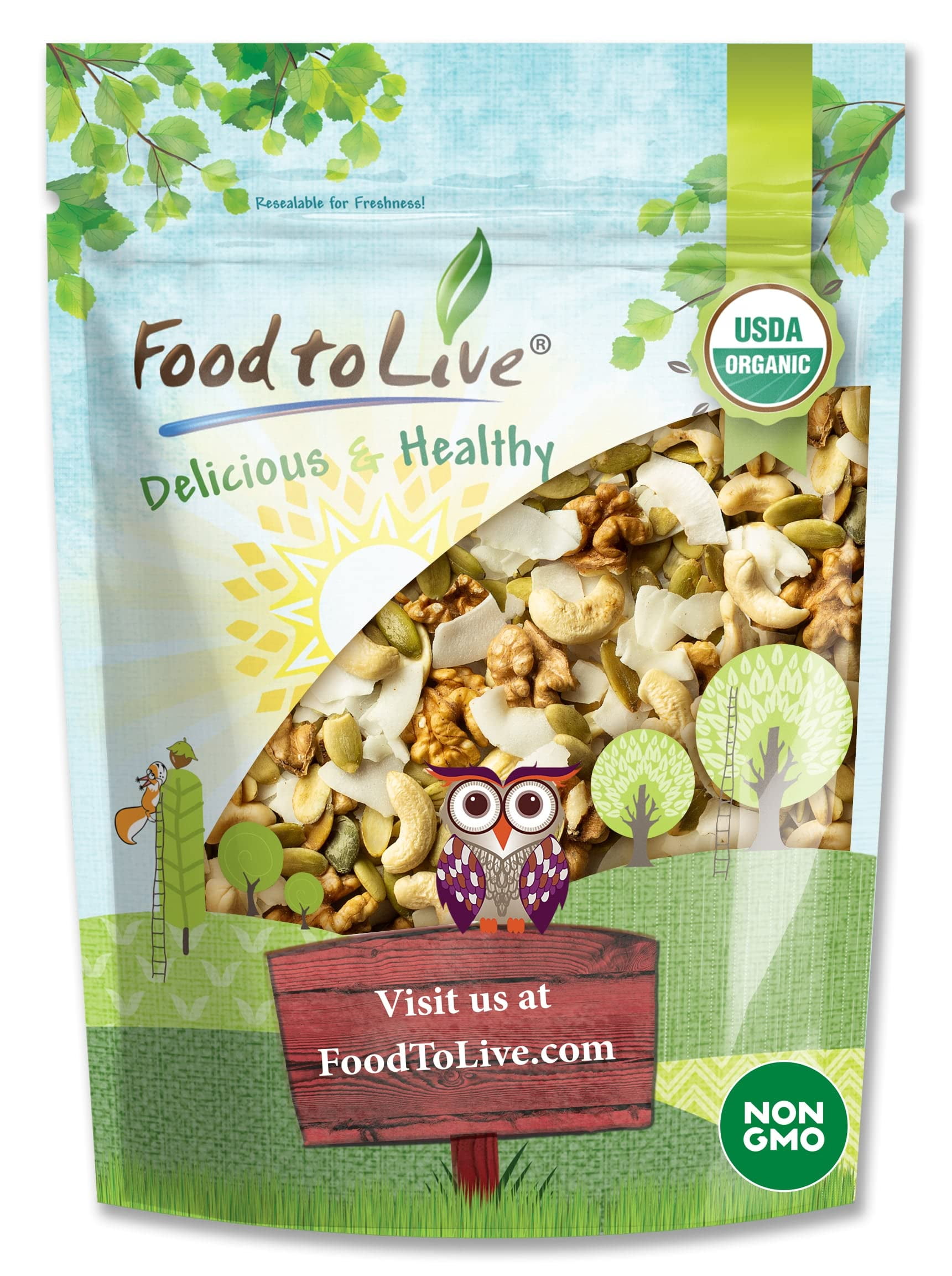 Food to Live - DMF15 Organic Coconut and Friends Trail Mix, 1 Pound ...