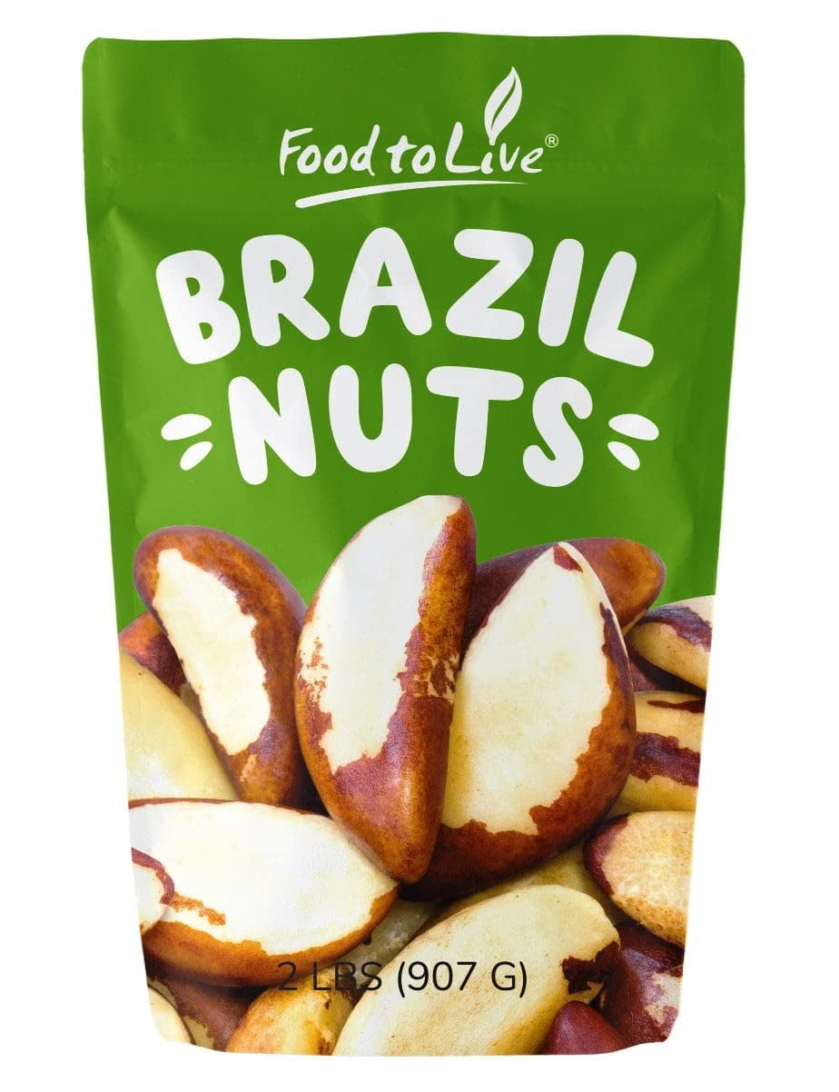 Food to Live Dry SSF20 Roasted Brazil Nuts, Whole, Oven Roasted ...