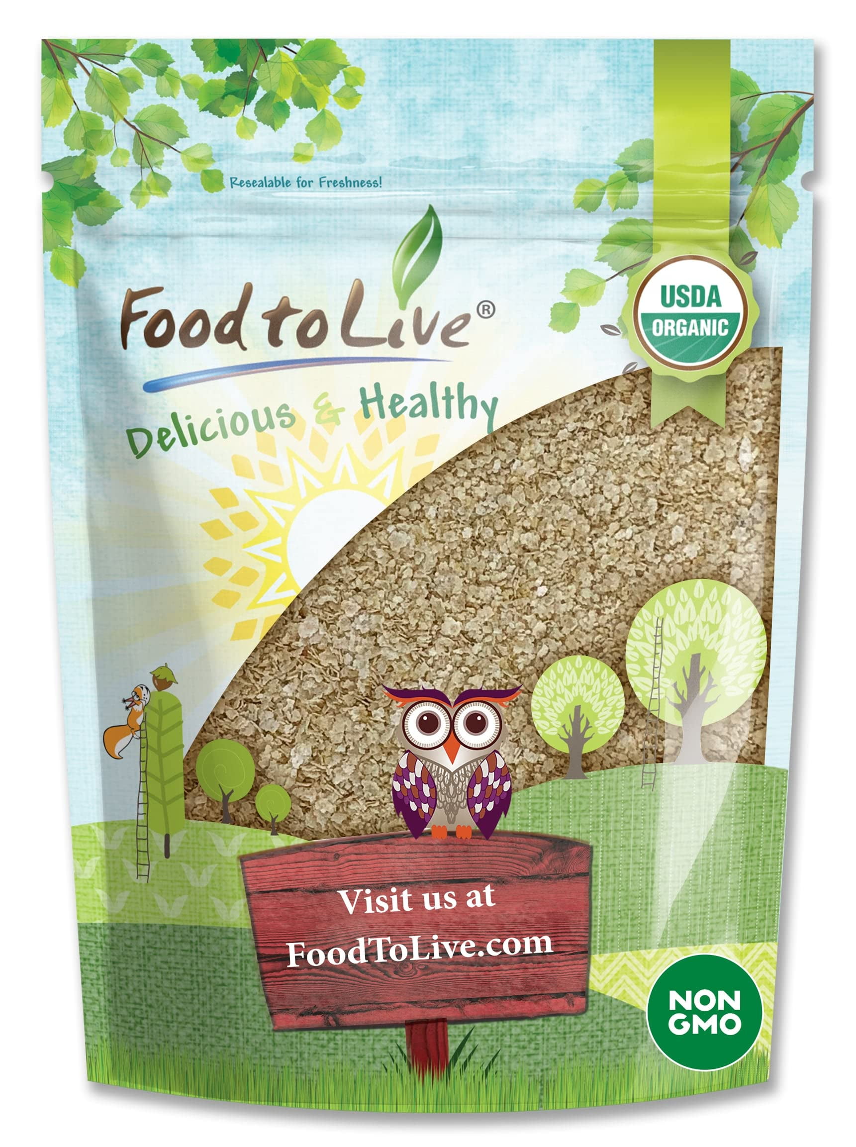 Food to Live Organic MMF7 Amaranth Flakes, 1 Pound - Pressed Amaranth ...