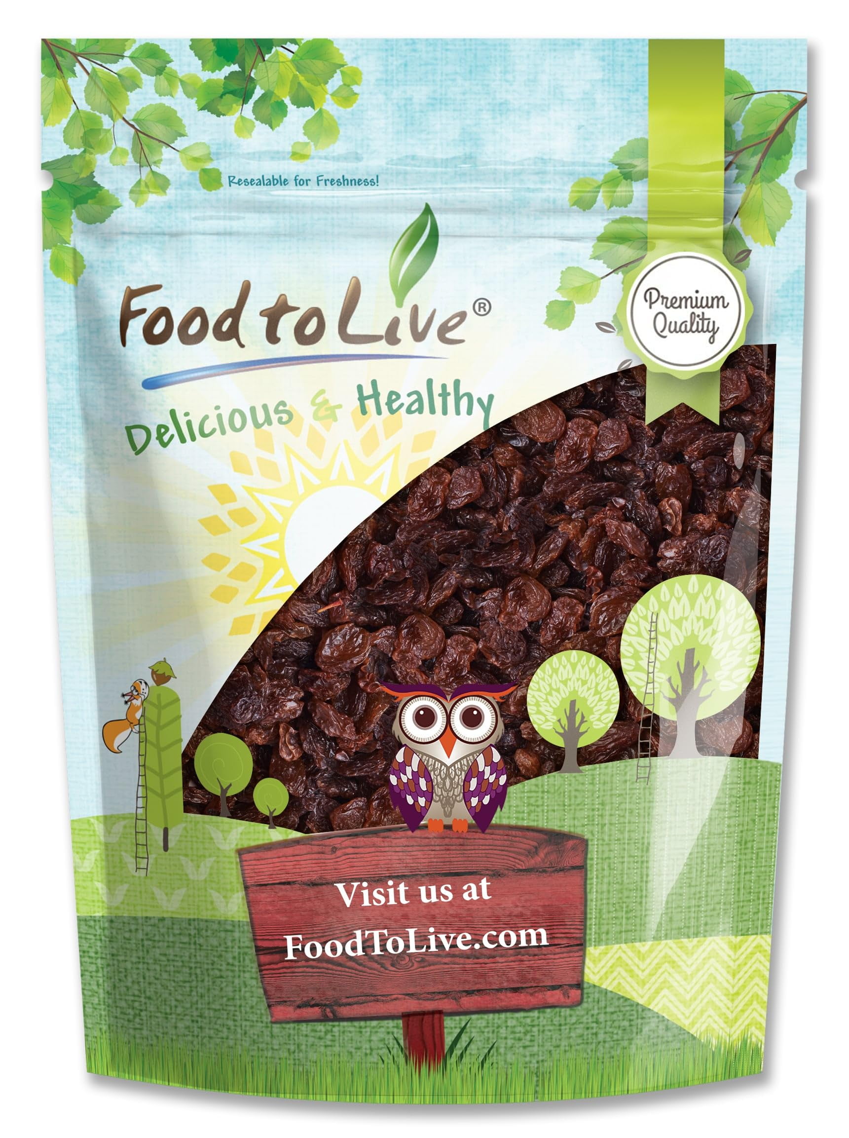 Food to Live Sultana MZF22 Raisins, 5 Pounds - Natural Dried Grapes for ...