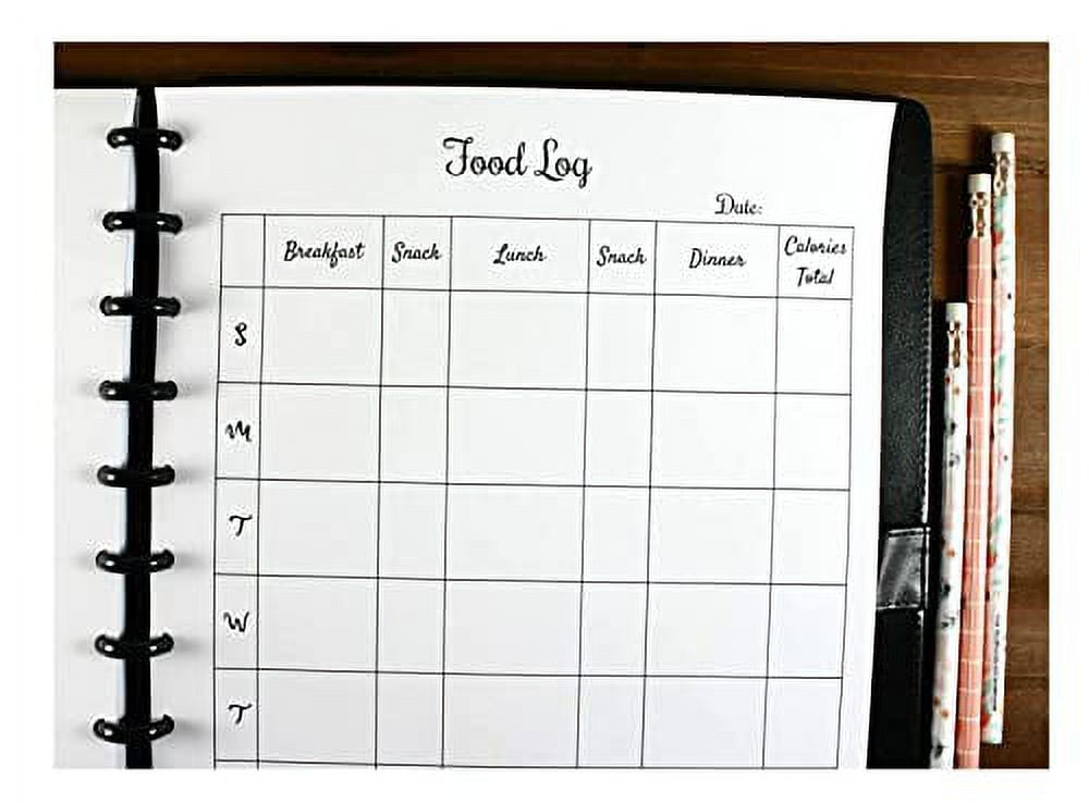 Food Log Inserts for 11 Disc Planners - Walmart.com