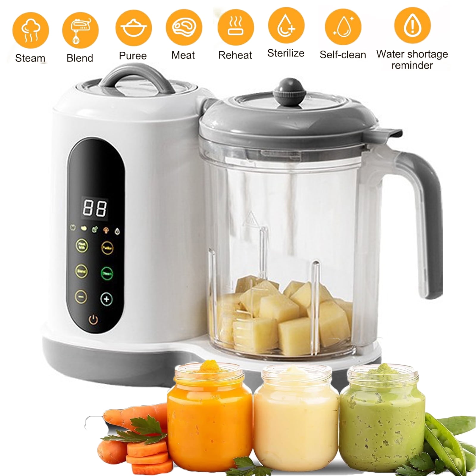 Food Maker,One Step Food Processor Steamer Puree Blender ...