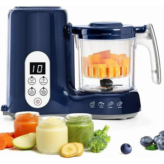 Food Maker with Steam Basket, 2-in-1 Food Processor Steamer & Blender ...