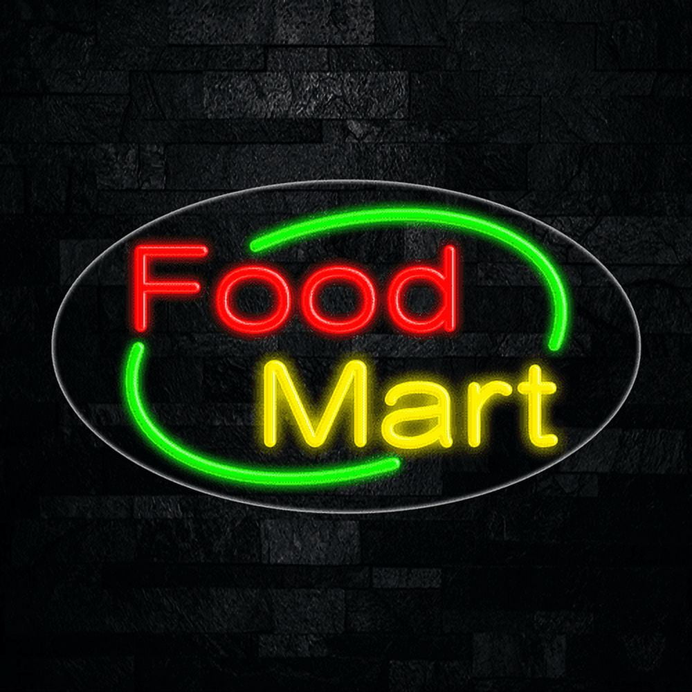 Food Mart LED Neon Sign 28"L x 16"H #34518 - Walmart Business Supplies