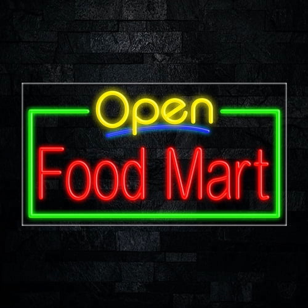 Food Mart LED Neon Sign 33"L x 18"H #35723 - Walmart.com