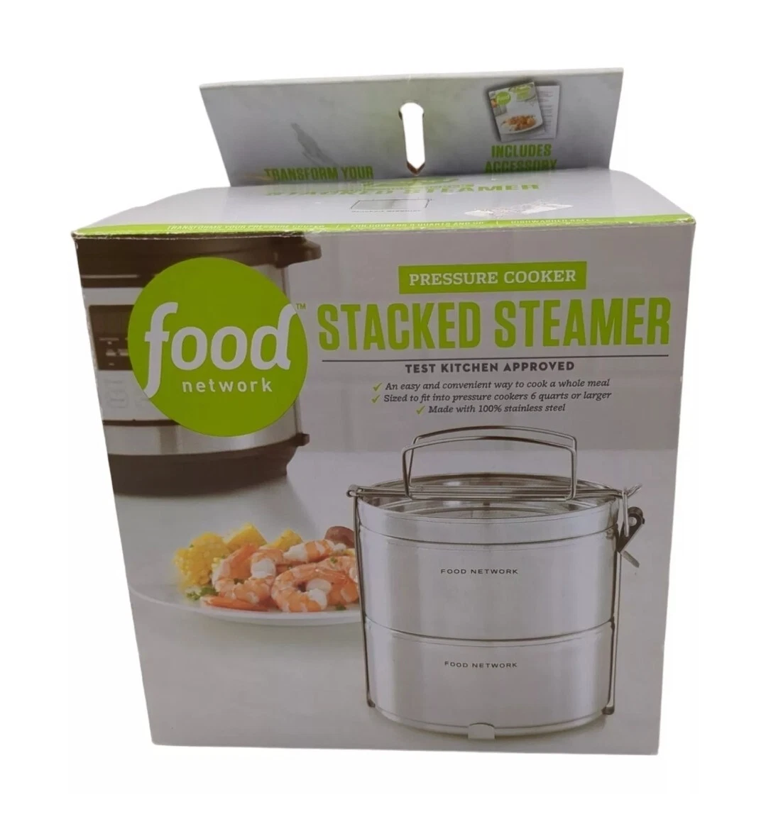 Food Network Stainless Steel Stack Steamer Pot For 6 qt. and Larger ...
