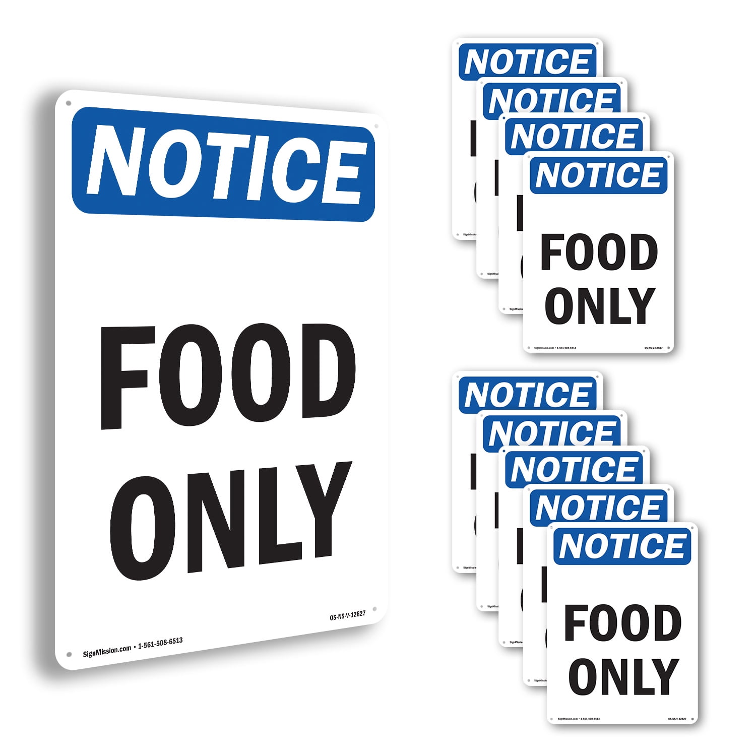 Food Only OSHA Notice Aluminum Sign 24 Inch x 18 Inch - 10 Pack ...