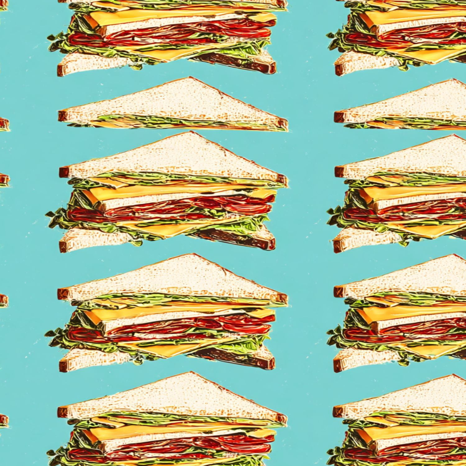 Food Peel and Stick Wallpaper 17.7in x 9.8ft Delicious Sandwich Fresh ...