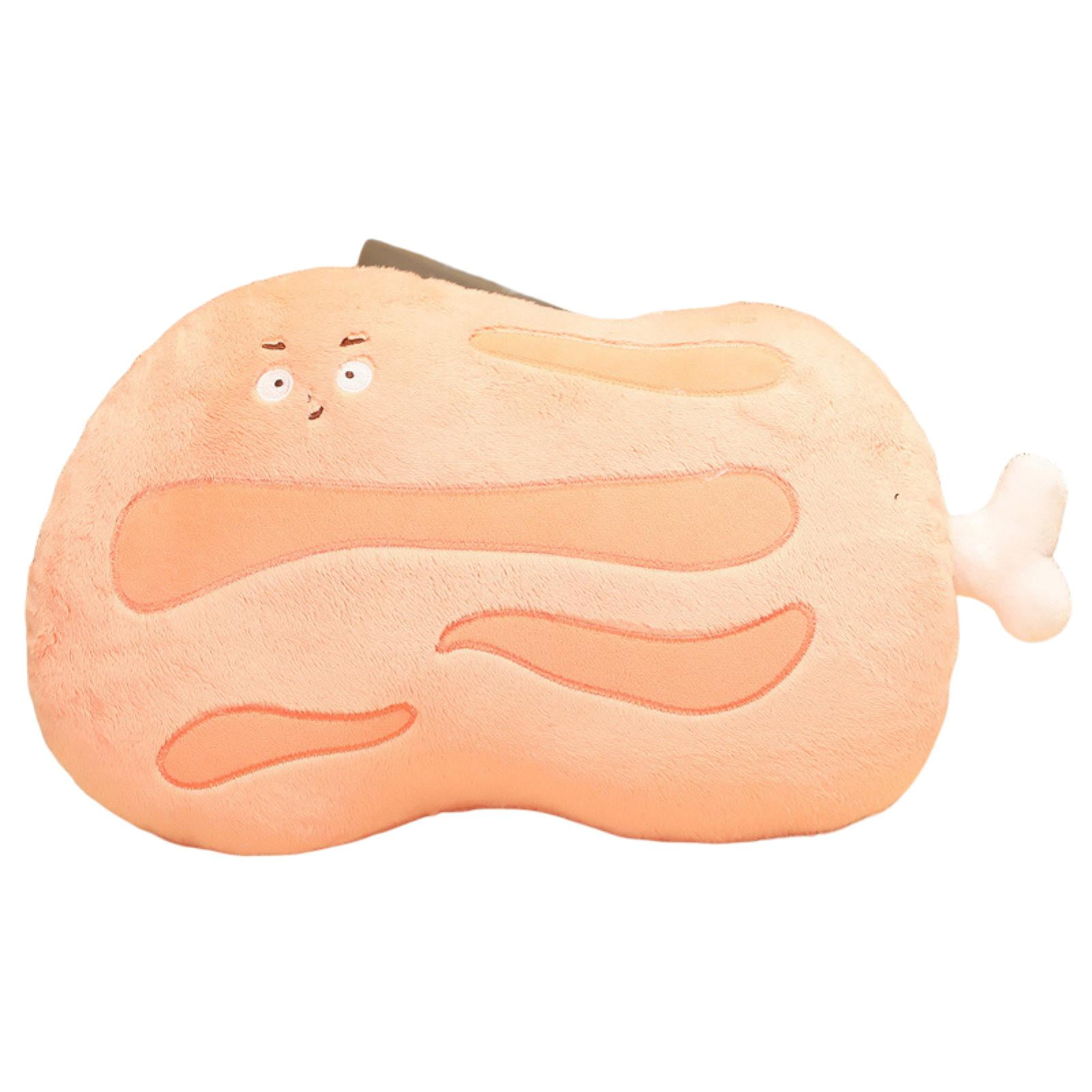 Food Plush Pillow - Cute Toast, Rice Ball, Cheese, Chicken Legs, Milk ...