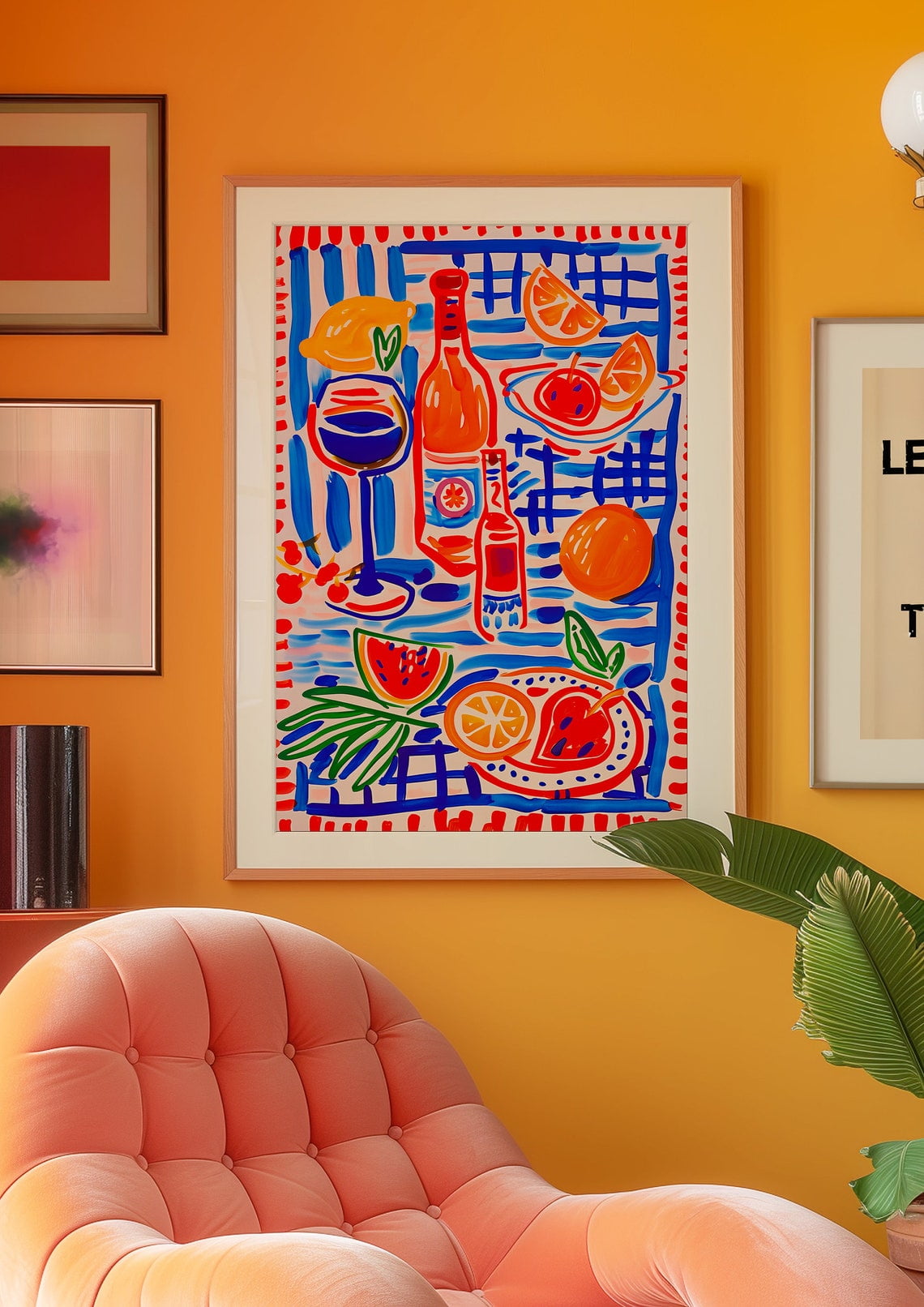 Food Poster, 70S Retro Poster, Red Wall Art, Dining Room Poster ...