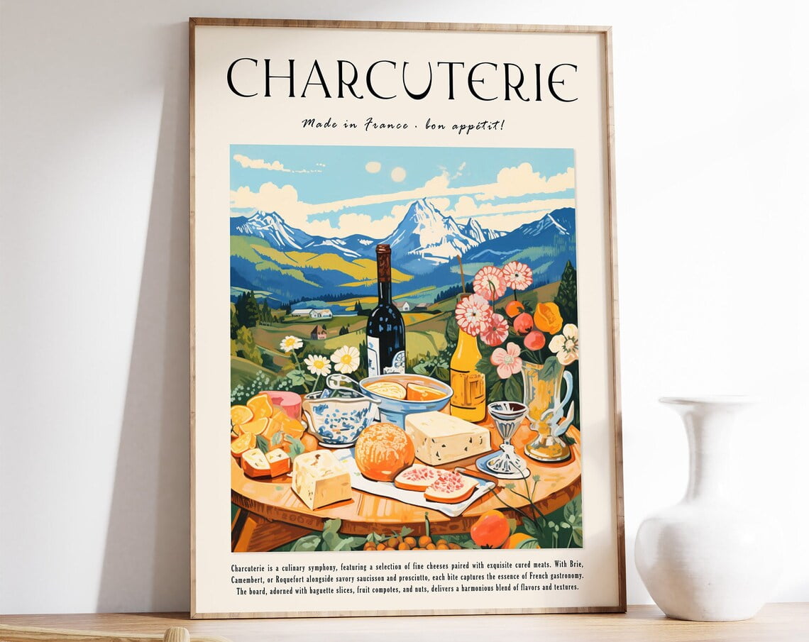 Food Poster, French Cheese Print, Kitchen Decor, Food And Drink Art ...