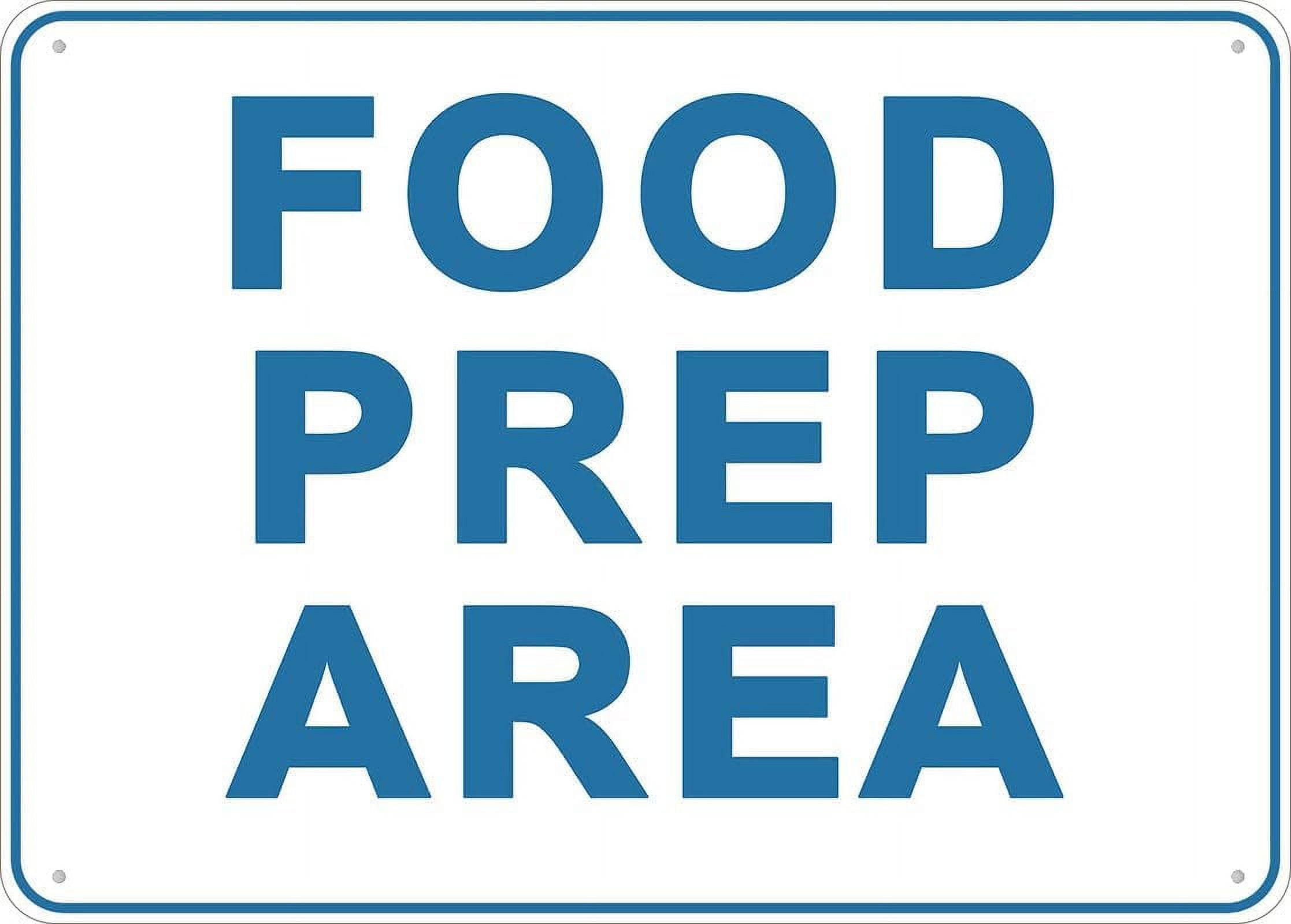 Food Prep Area Sign For House Door Office Business Yard Metal Aluminum ...