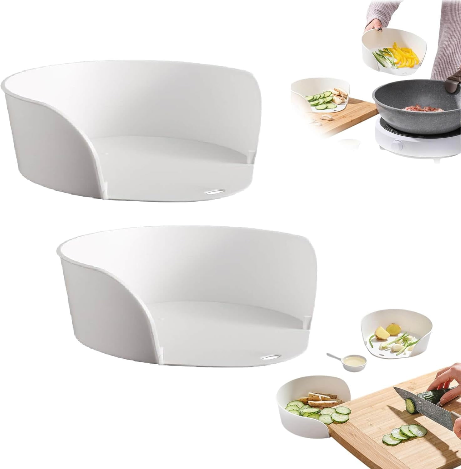 Food Prep Bowls for Cutting Board, Food Prep Bowls Slide Under Chopping ...