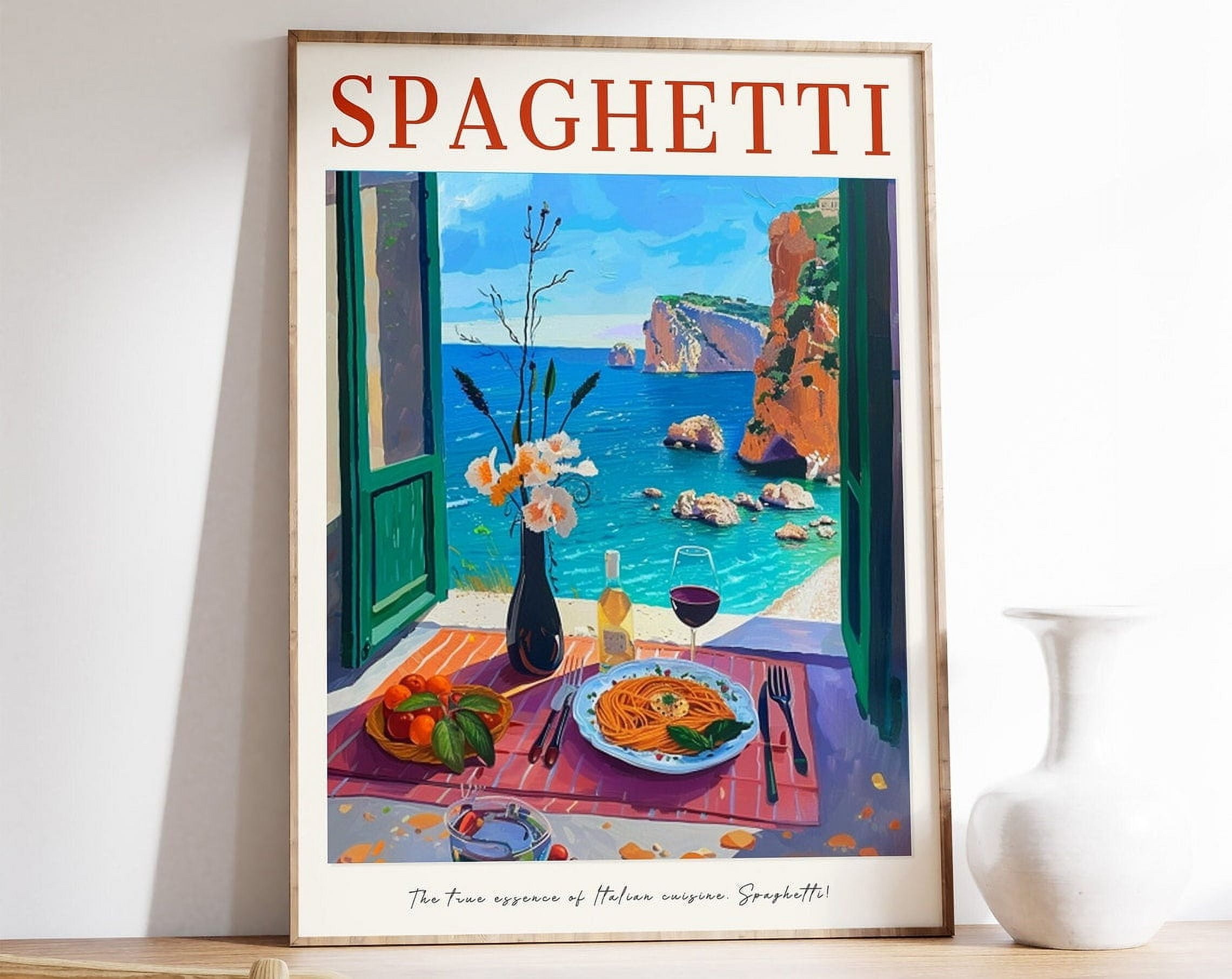 Food Print, Spaghetti Poster, Italian Food Art, Pasta Art, Vintage Food ...