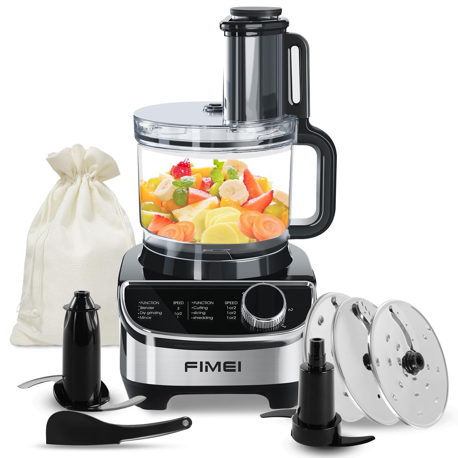 Food Processor 12-Cup with 600W Motor, Compact Kitchen Chopper & Mixer ...