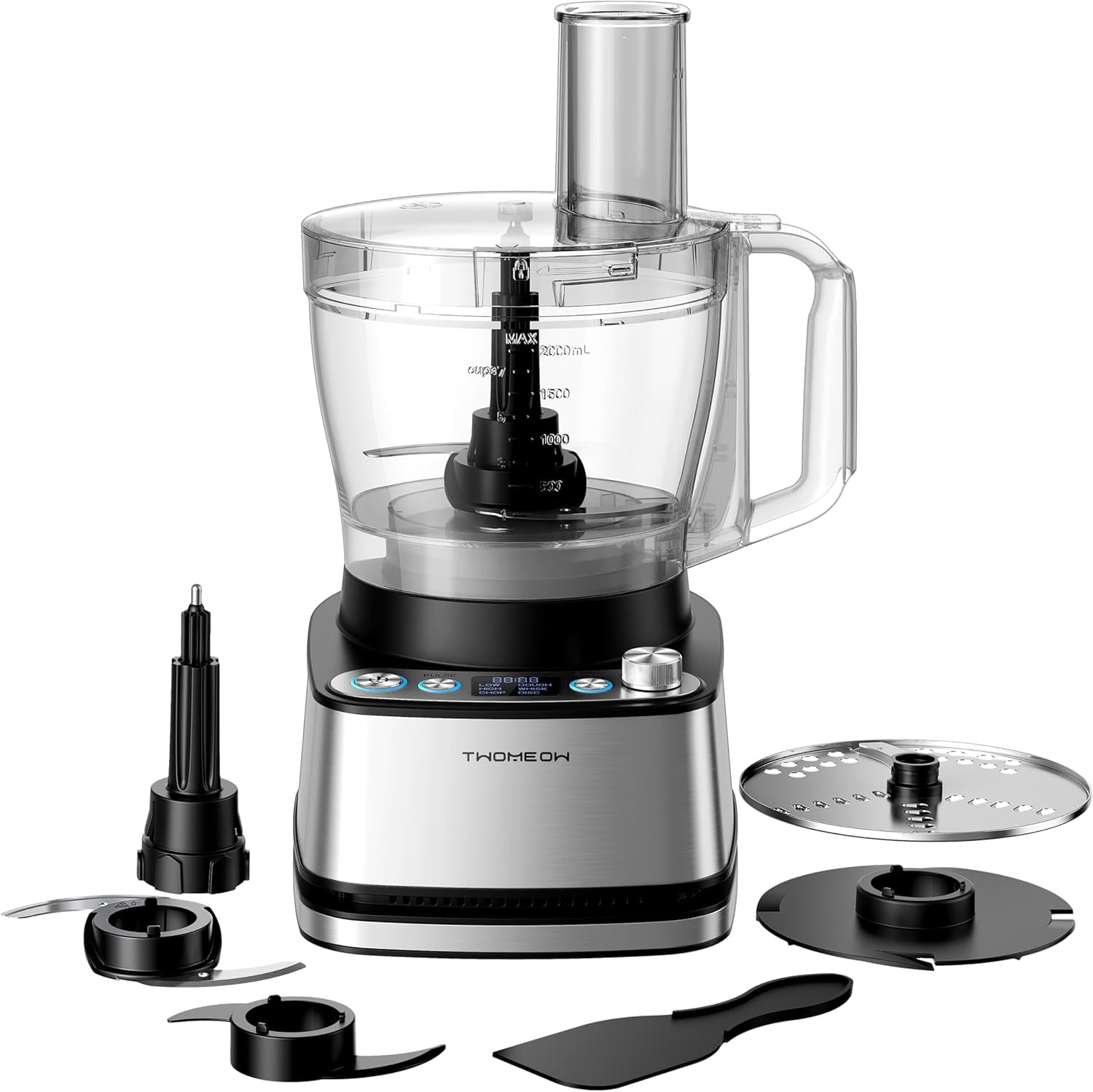 Food Processor, 4 Programs & Pulse,1000W Max Power,12 Cups Total Volume ...
