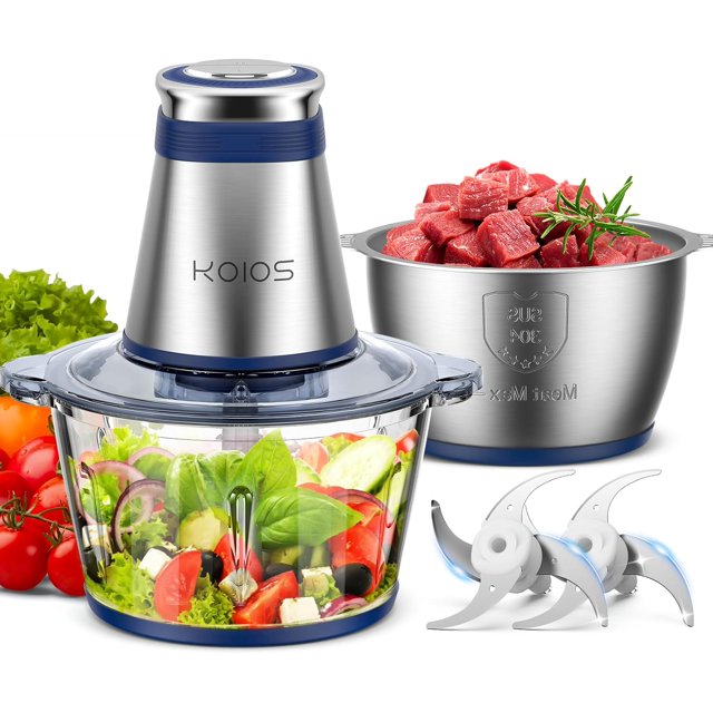 Food Processor, 500W Electric Food Chopper with 2 Bowls (8 Cup+8 Cup ...